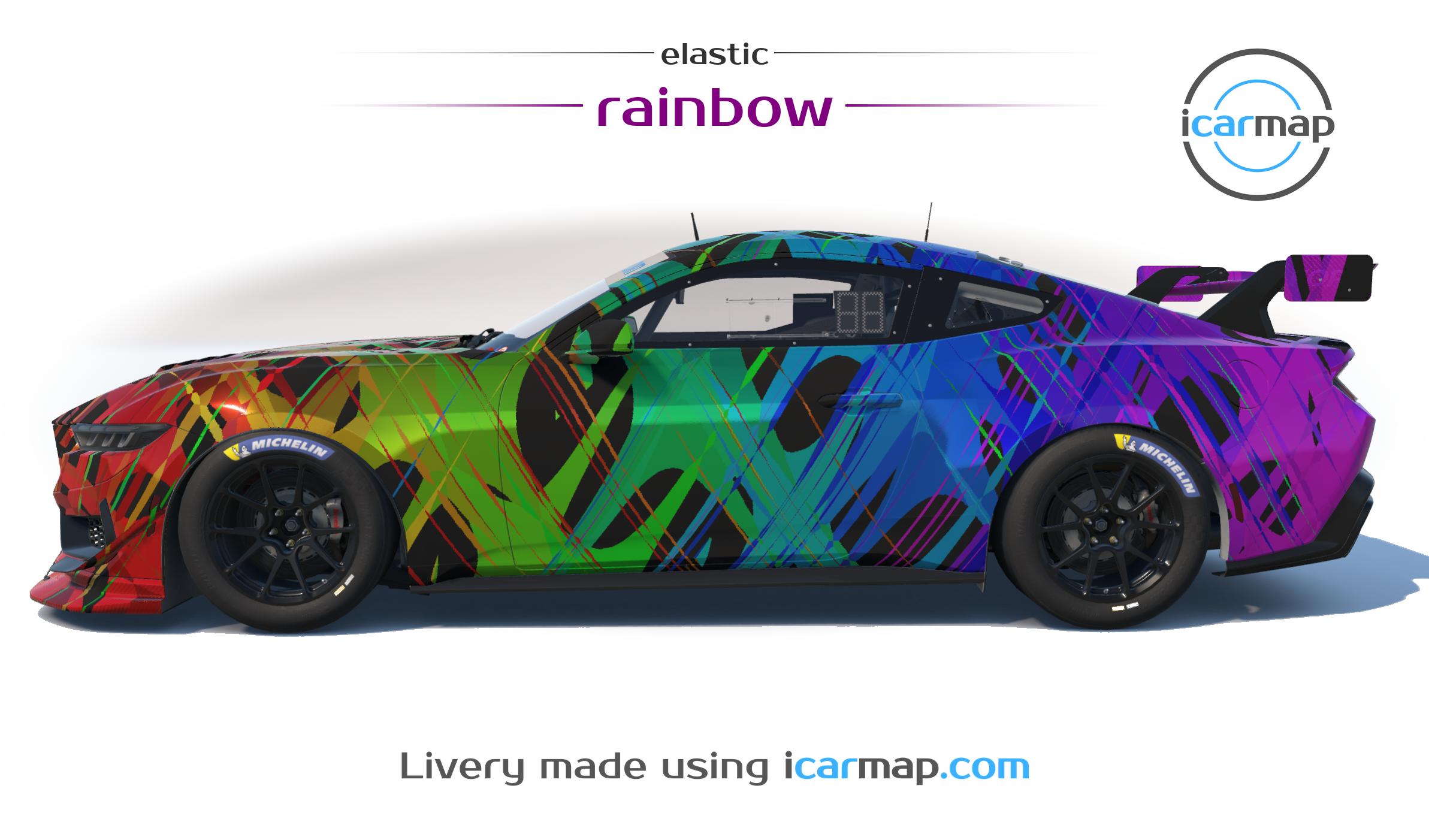 Elastic - Rainbow (Ford Mustang GT4) by Will M. - Trading Paints
