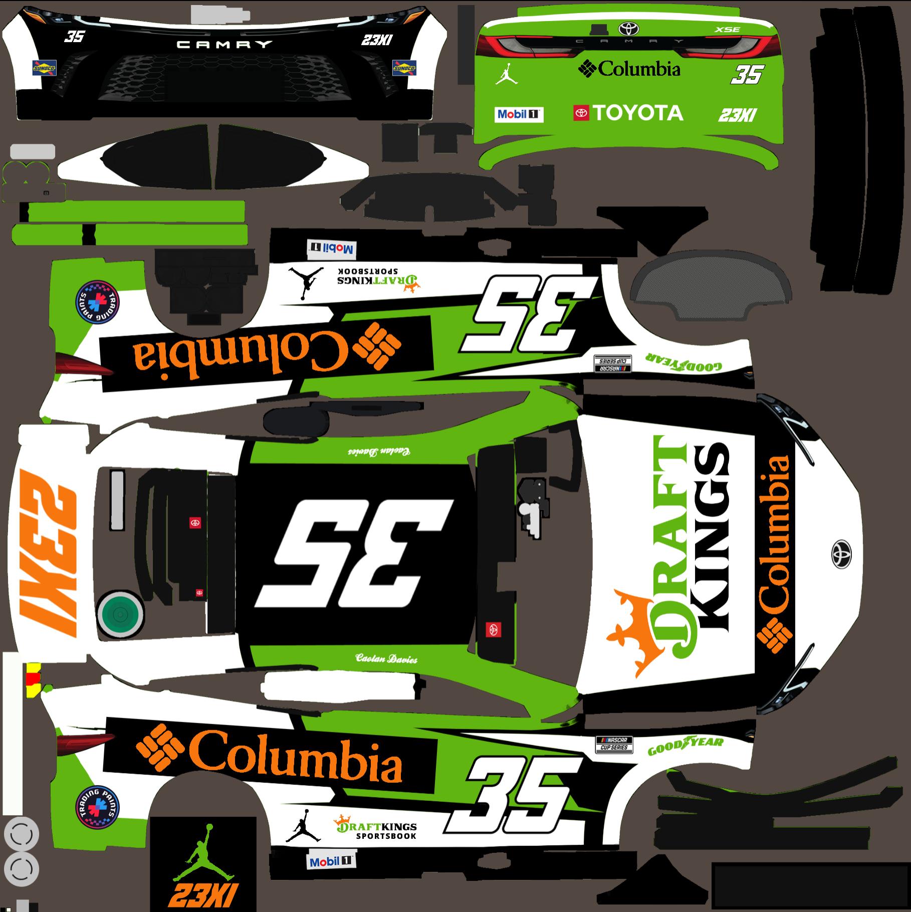 Fantasy 23XI Draft Kings #35 Next Gen Toyota by Caolan D. - Trading Paints