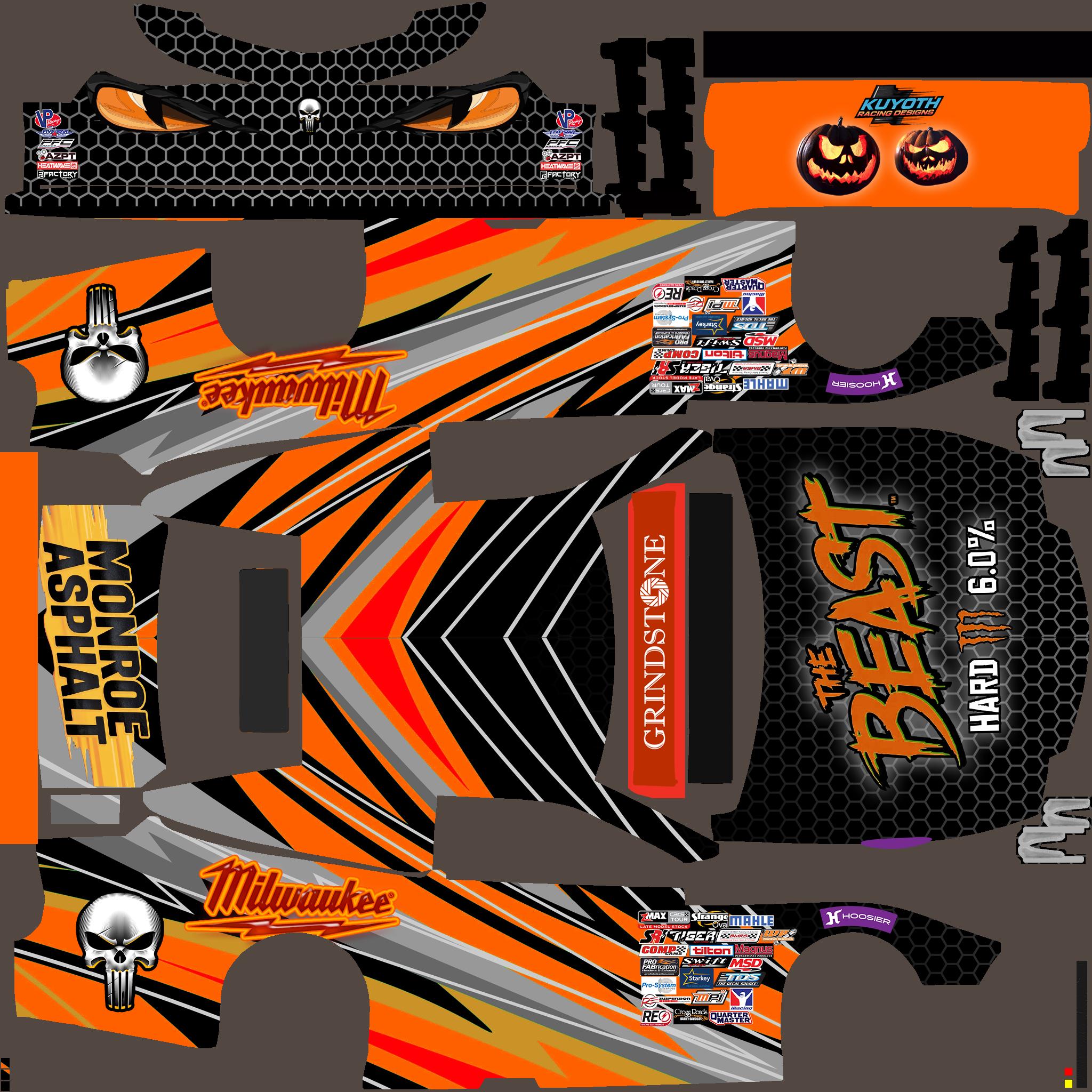 Late Model Stock Halloween theme chrome by Billy Kuyoth - Trading Paints