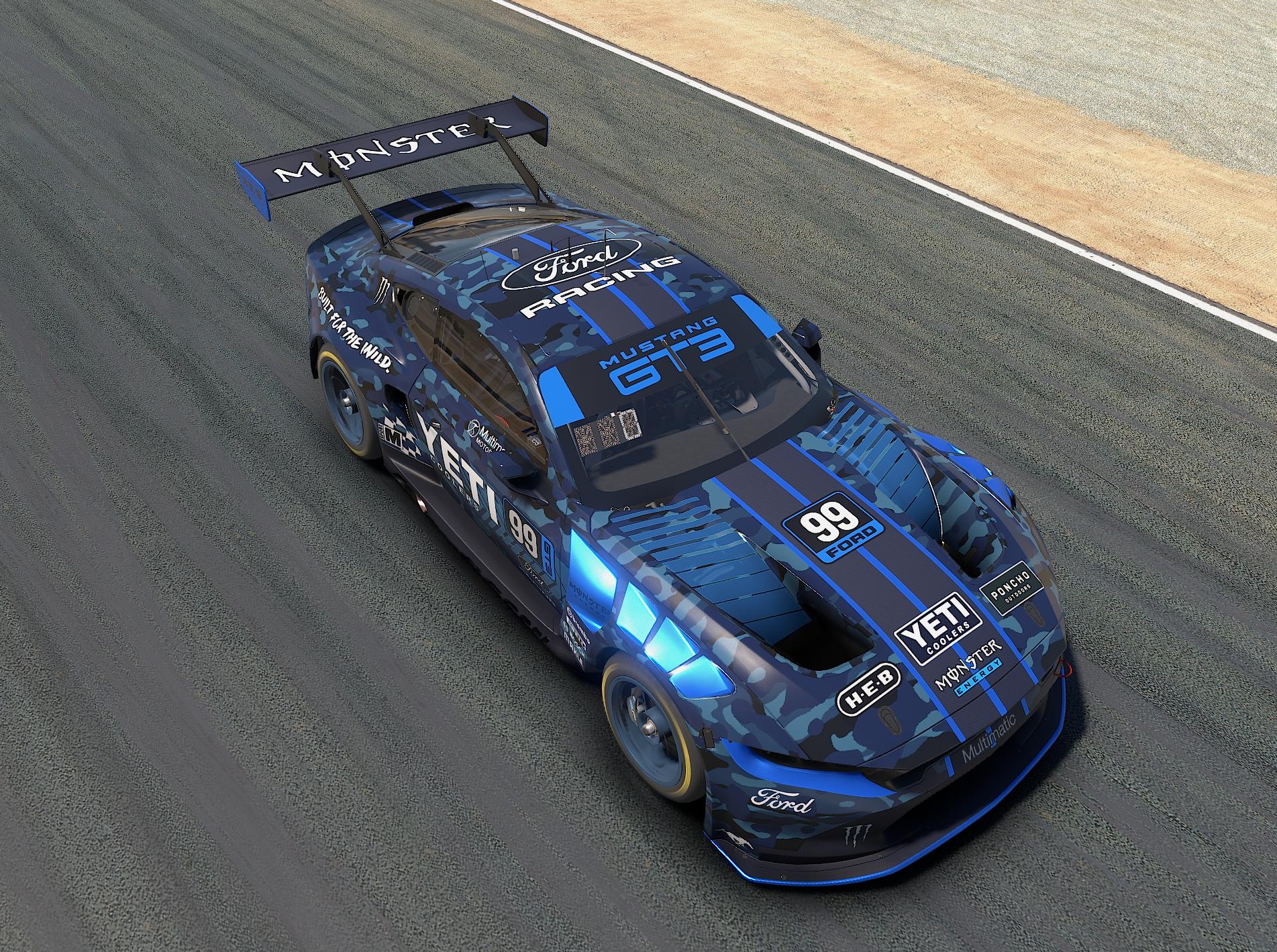 Ford Mustang GT3-Yeti Blue Camo by Dillon G. - Trading Paints