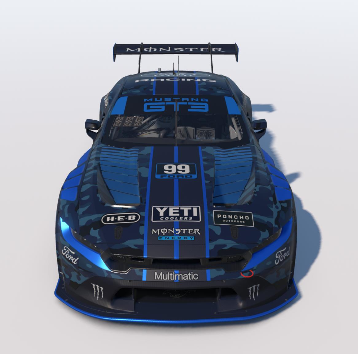 Ford Mustang GT3-Yeti Blue Camo by Dillon G. - Trading Paints