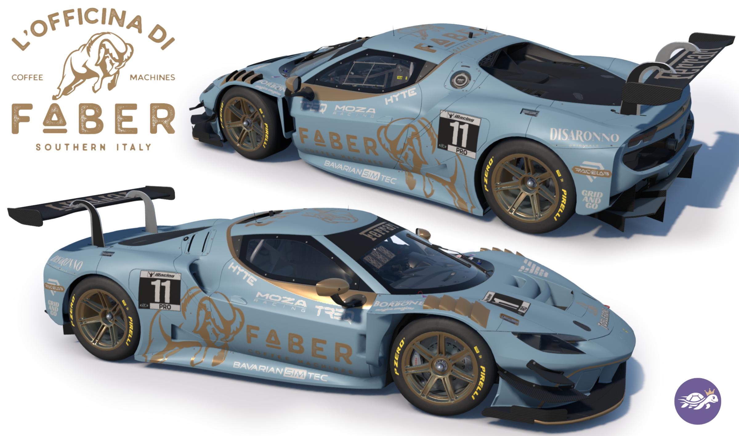 Ferrari 296 GT3 - Faber Coffee Machines (Baby Blue) by Dennis Van Der ...