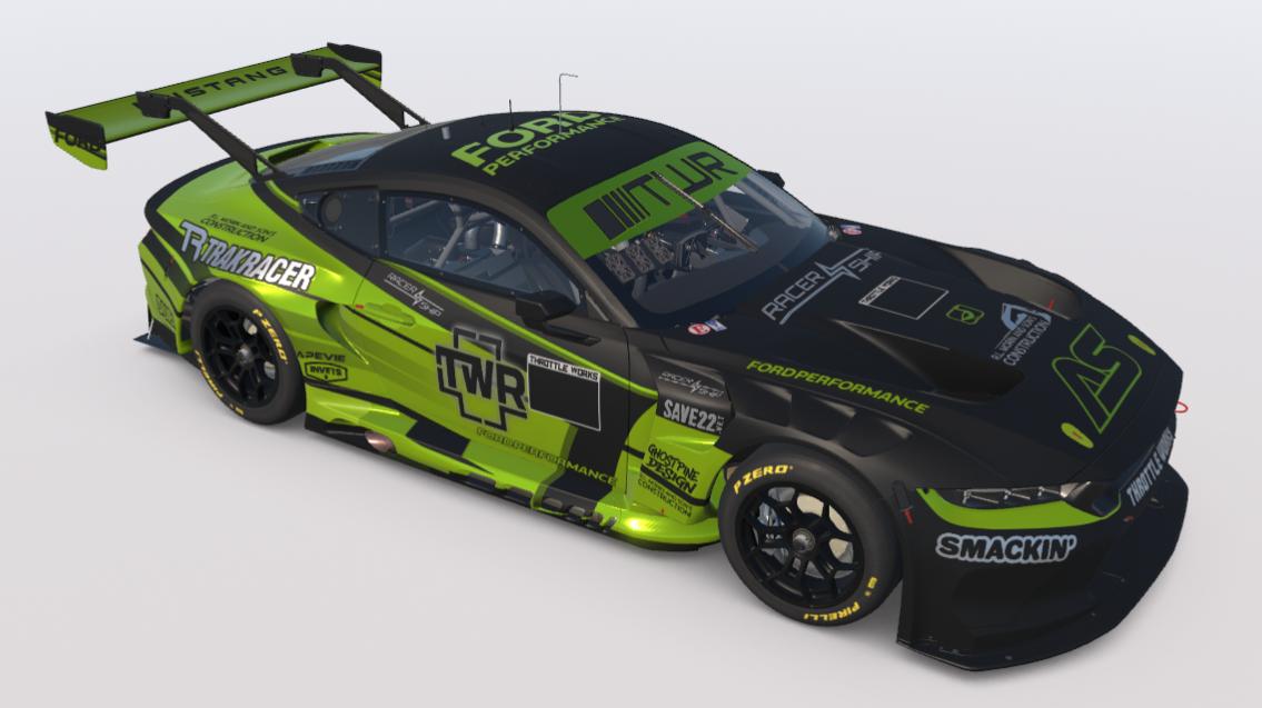 CHARTREUSE GOOSE MUSTANG GT3 - THROTTLE WORKS RACING by Skylar Dailey ...