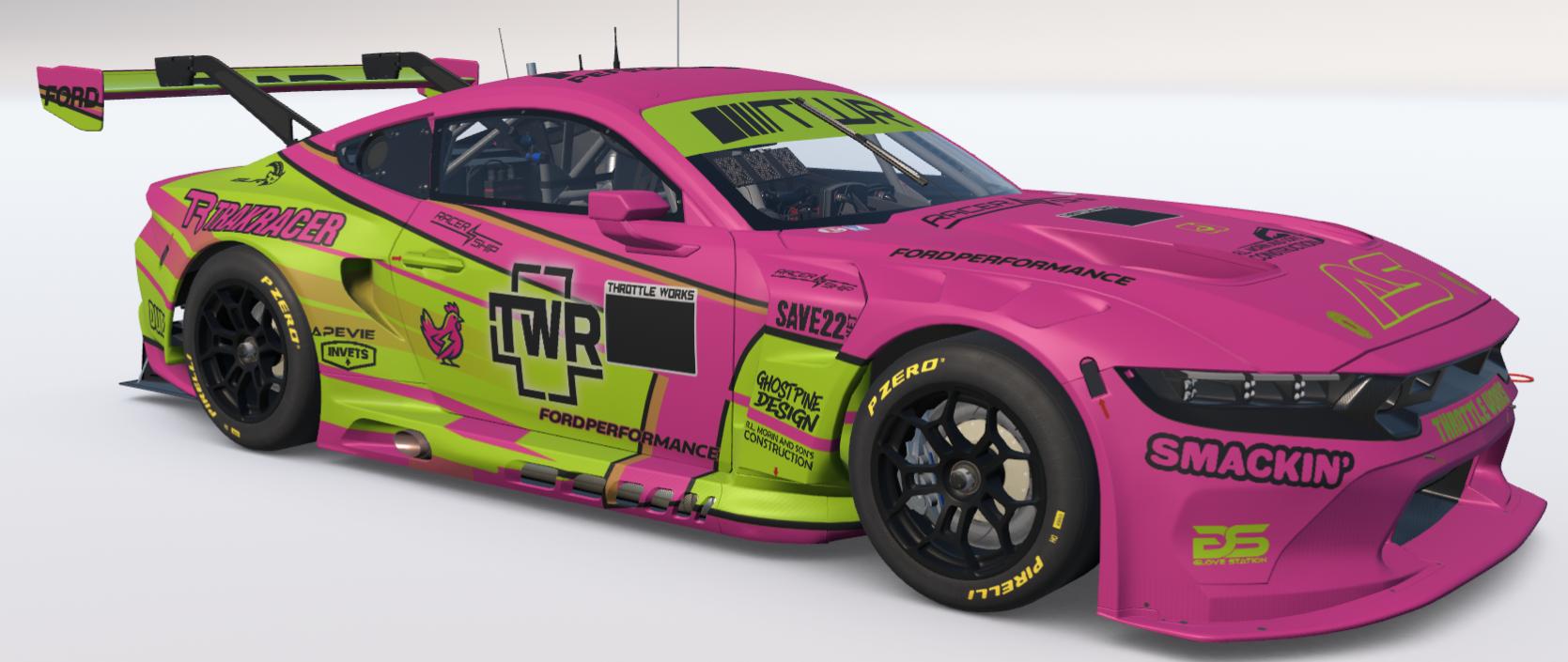 TWR Electric Chicken Mustang GT3 MATTE by Skylar Dailey - Trading Paints