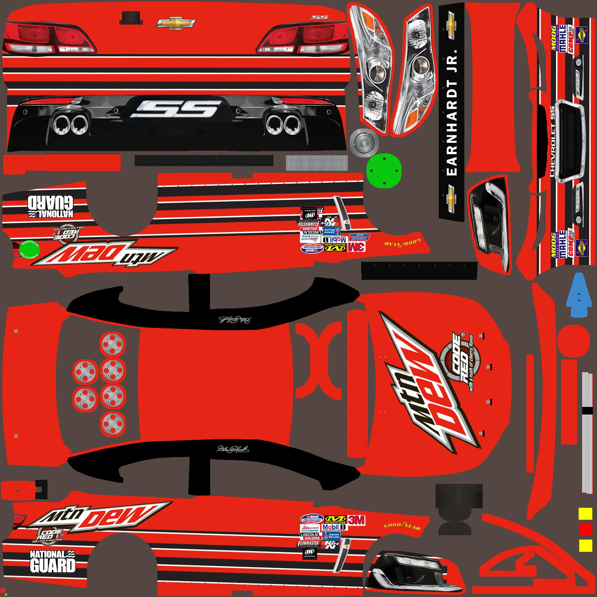 Dale Jr. Code Red Fictional Throwback by Andrew Fawcett - Trading Paints