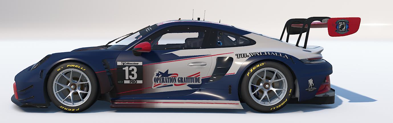 Operation Gratitude Porsche GT3 R by Zane Rutherford - Trading Paints