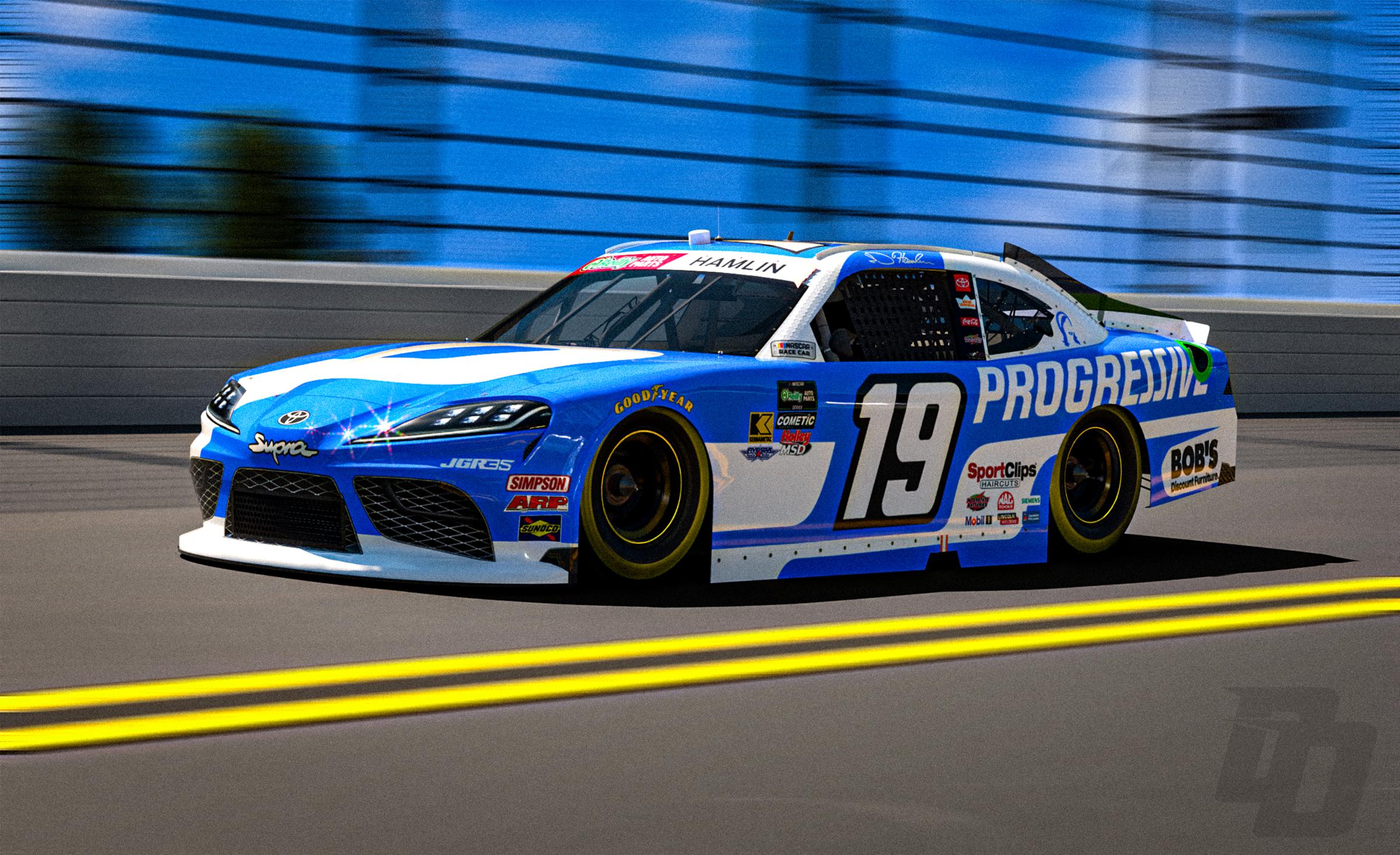 Denny Hamlin Progressive Concept (Sim Stamped) by Demarion Robinson ...