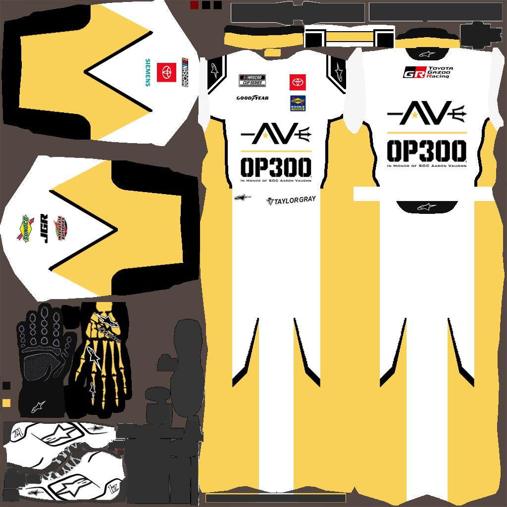 Taylor Gray OP300 White Alpinestar Suit With Skull Hand Gloves And ...