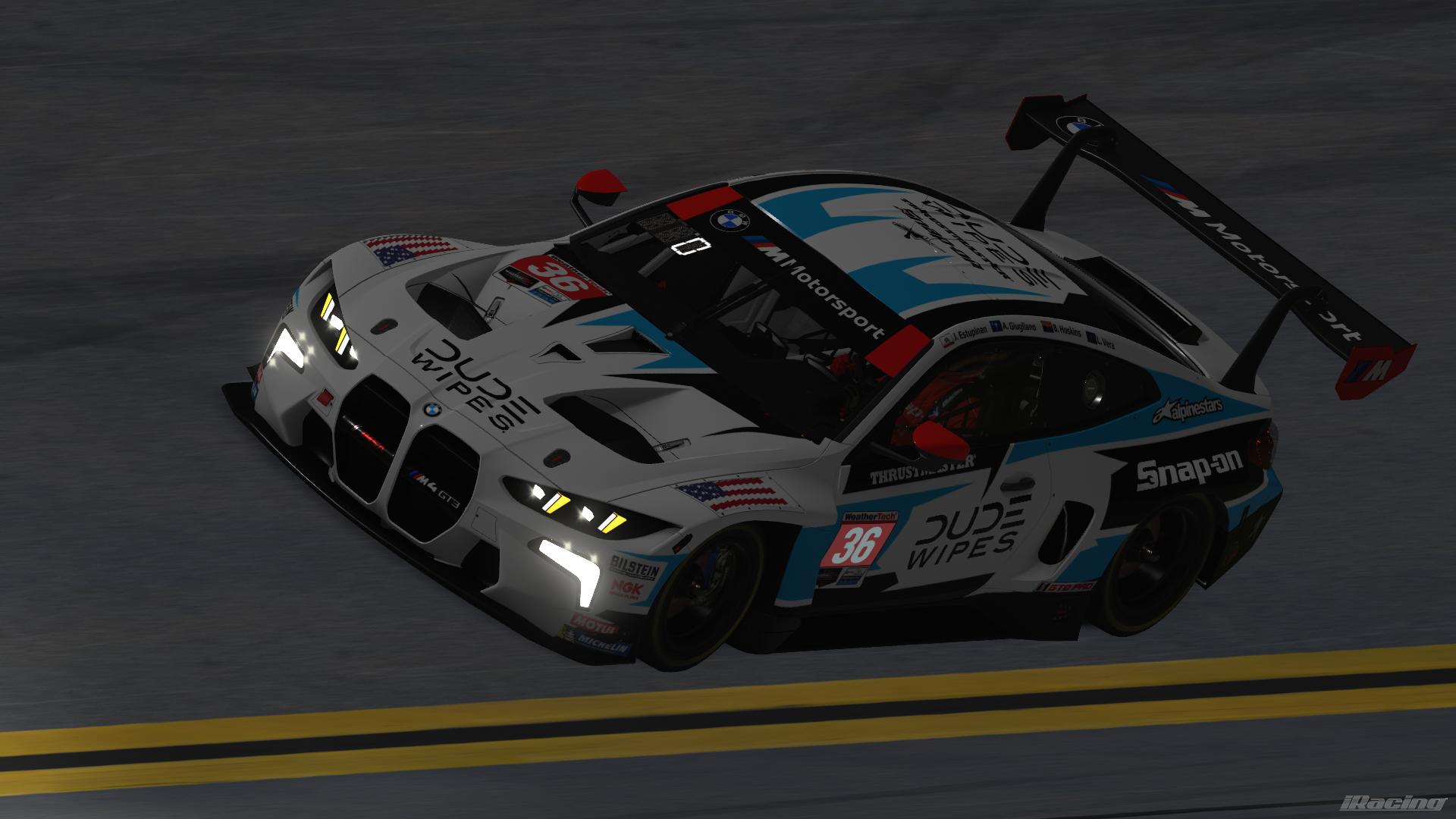 Dude Wipes BMW M4 GT3 by Logan Vera - Trading Paints