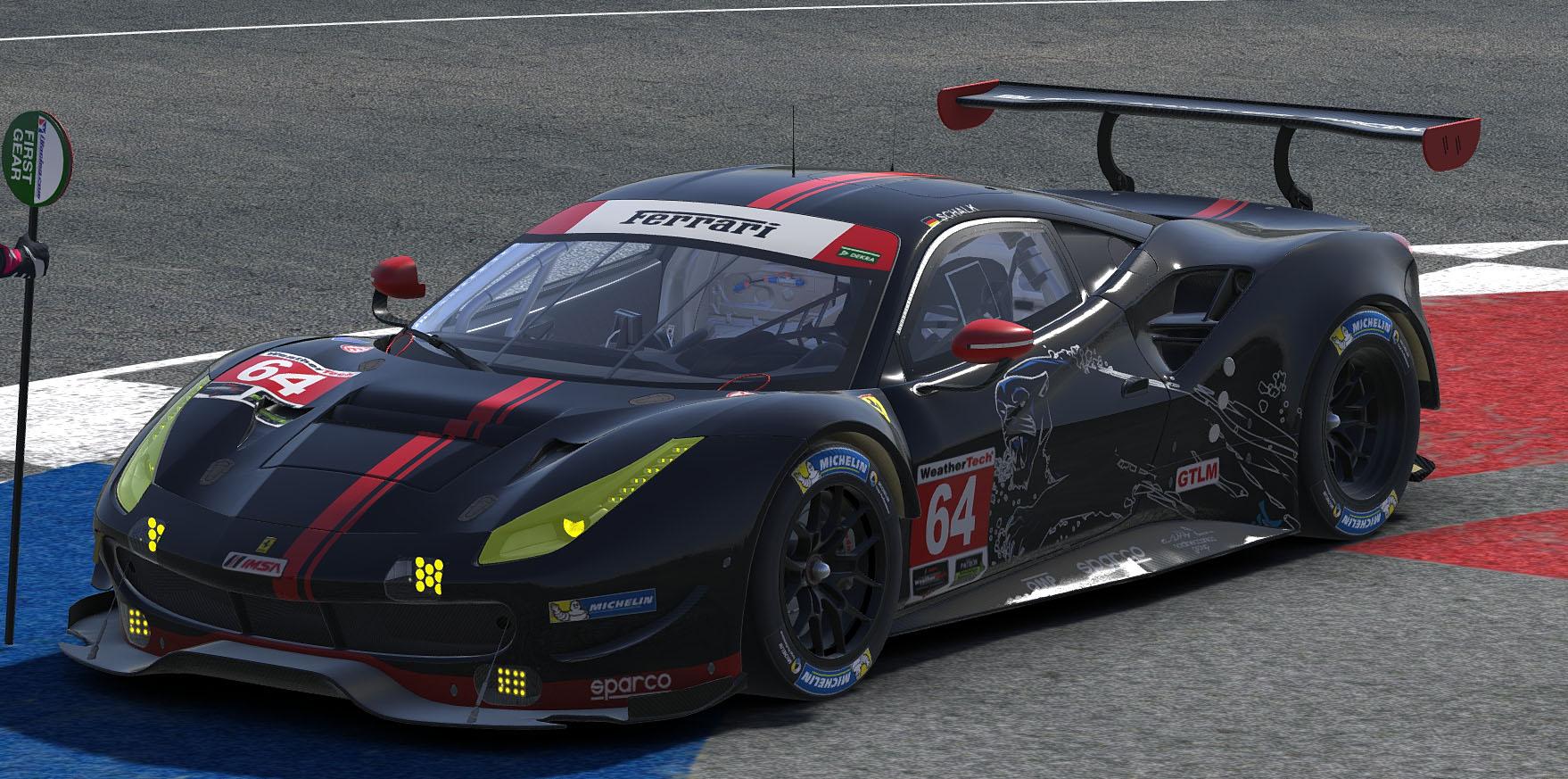 Black Panther Racing Team Ferrari 488 GTE by Boris Schalk - Trading Paints