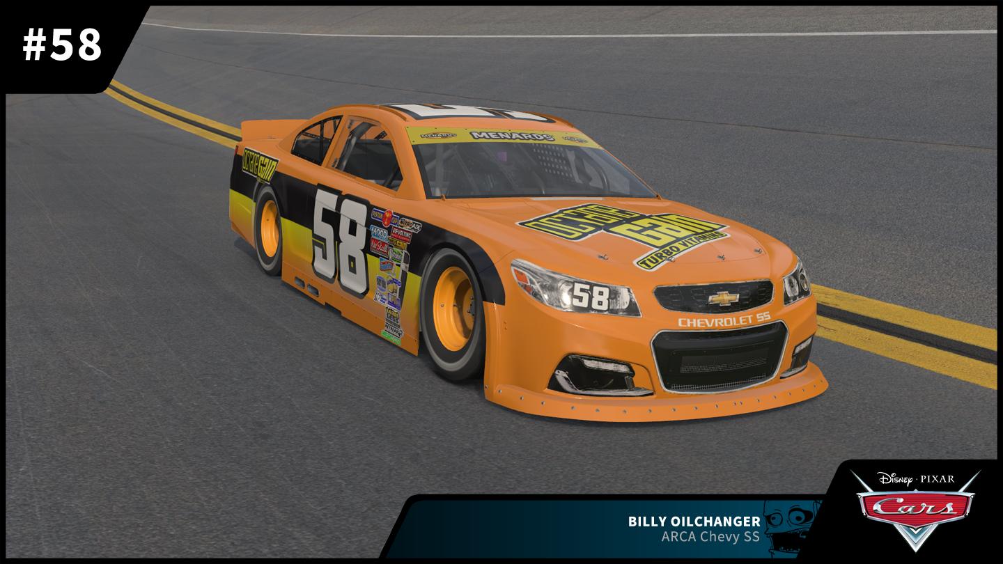 #58 Billy Oilchanger Octane Gain Disney PIXAR Cars ARCA Chevy SS by ...