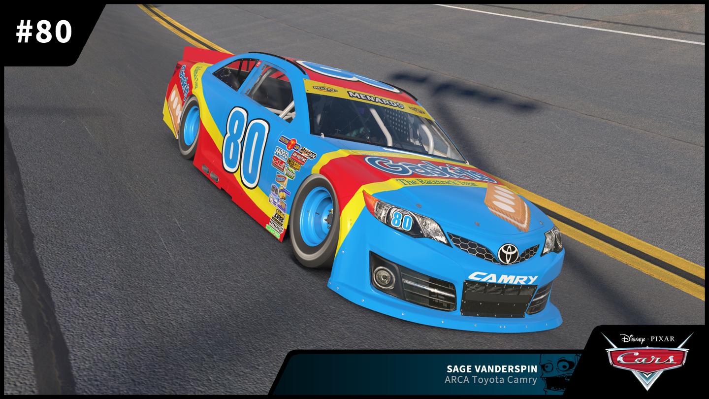 #80 Sage VanDerSpin Gask-its Disney PIXAR Cars ARCA Toyota Camry by ...