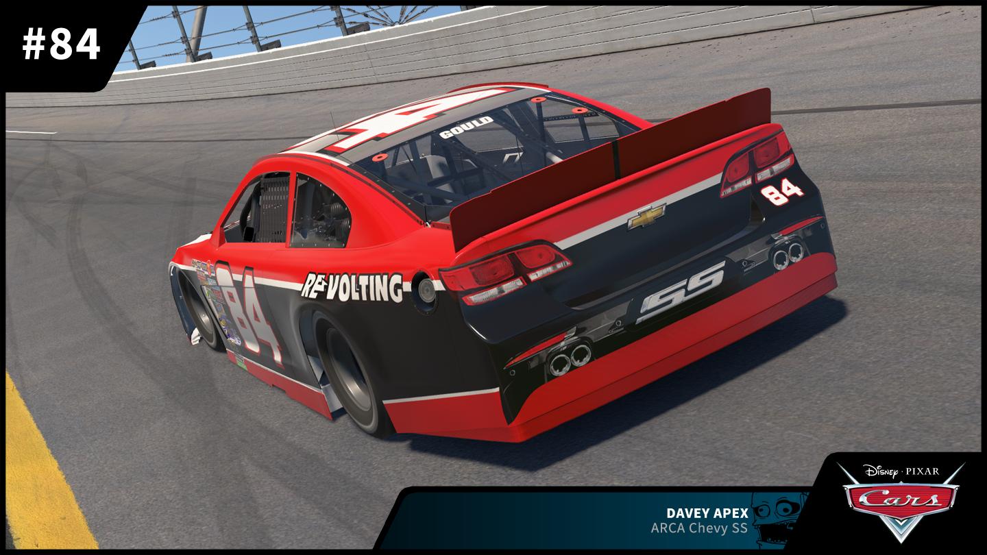 #84 Davey Apex Re-Volting Disney PIXAR Cars ARCA Chevy SS by Zack W ...
