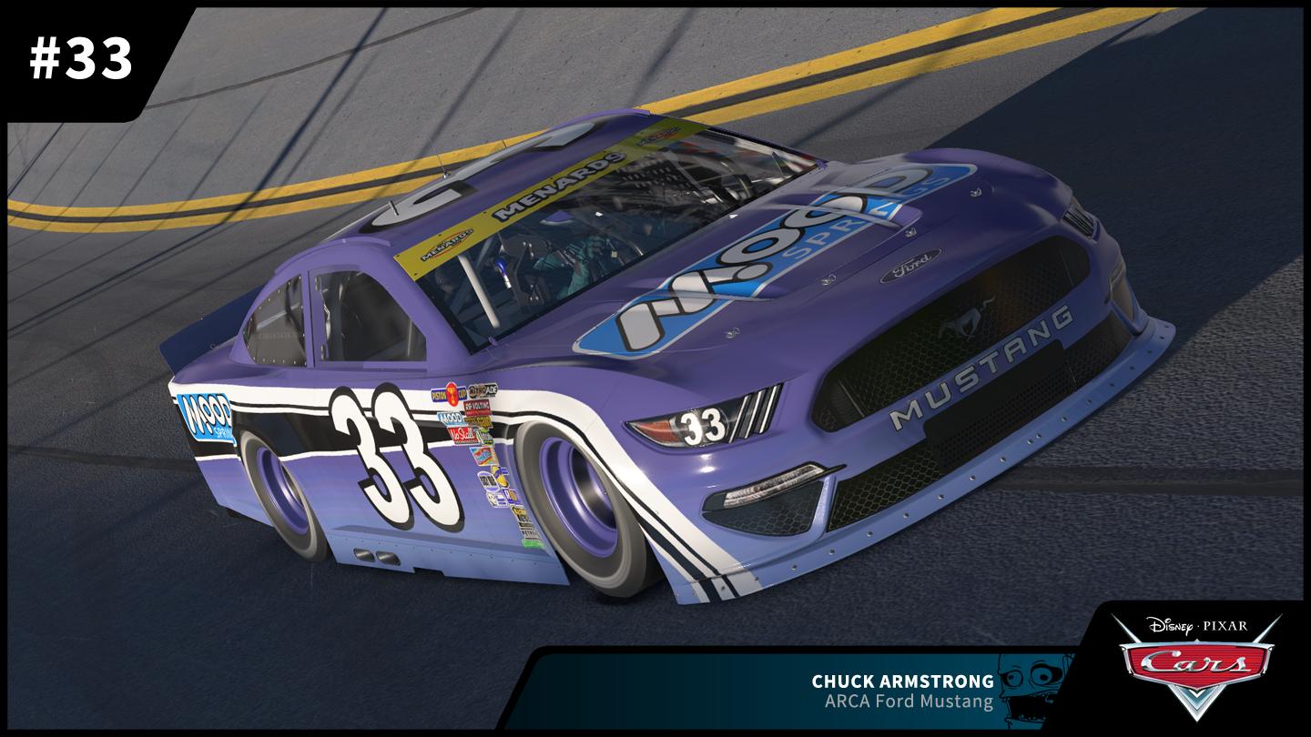 #33 Chuck Armstrong Mood Springs Disney PIXAR Cars ARCA Ford Mustang by ...