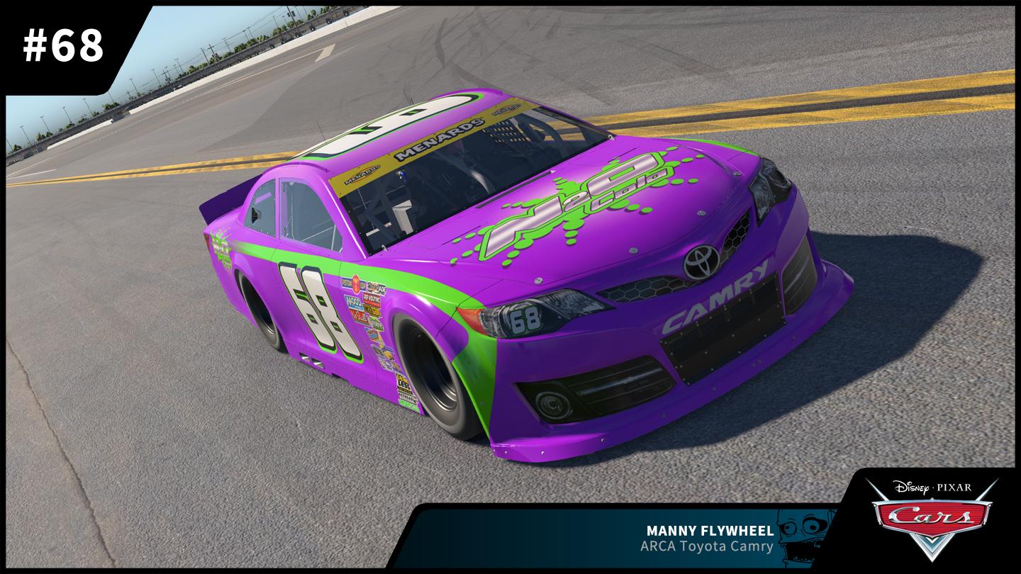 #68 Manny Flywheel N2O Cola Disney PIXAR Cars ARCA Toyota Camry by Zack ...