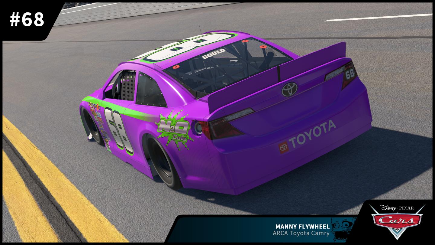 #68 Manny Flywheel N2O Cola Disney PIXAR Cars ARCA Toyota Camry by Zack ...