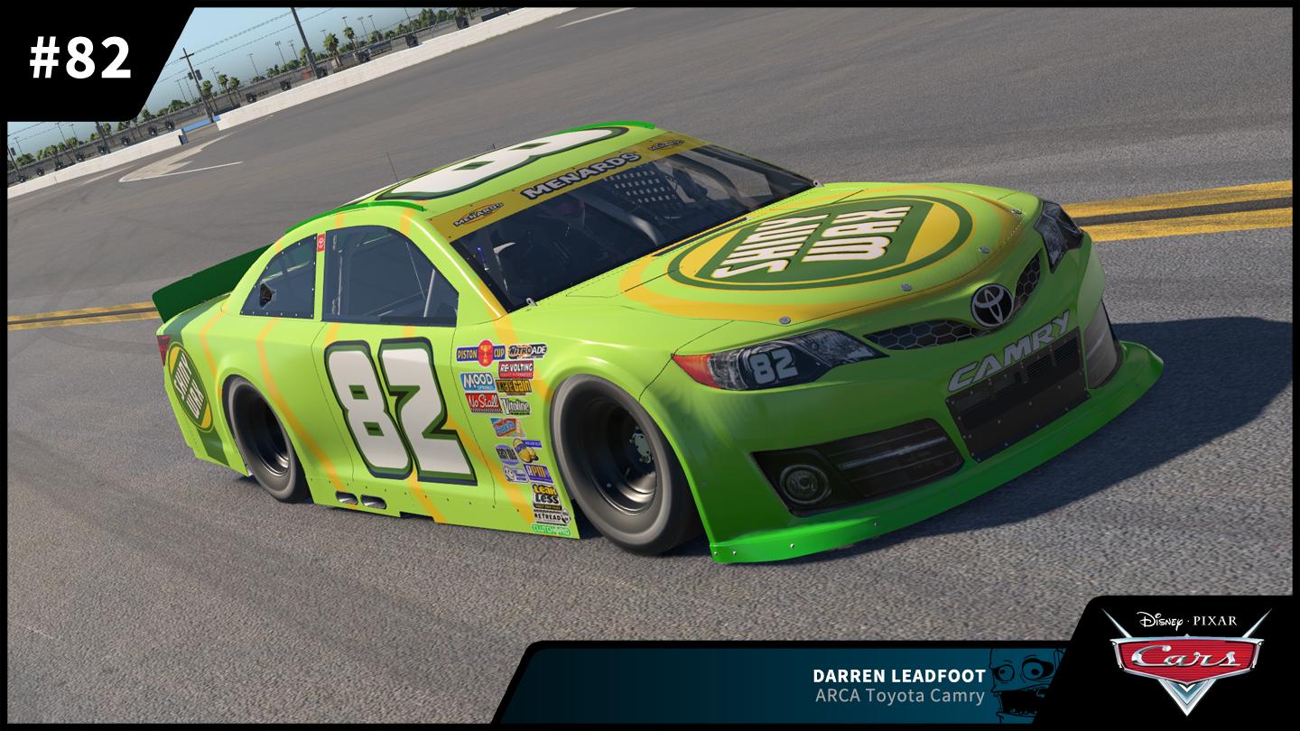 #82 Darren Leadfoot Shiny Wax Disney PIXAR Cars ARCA Toyota Camry by ...