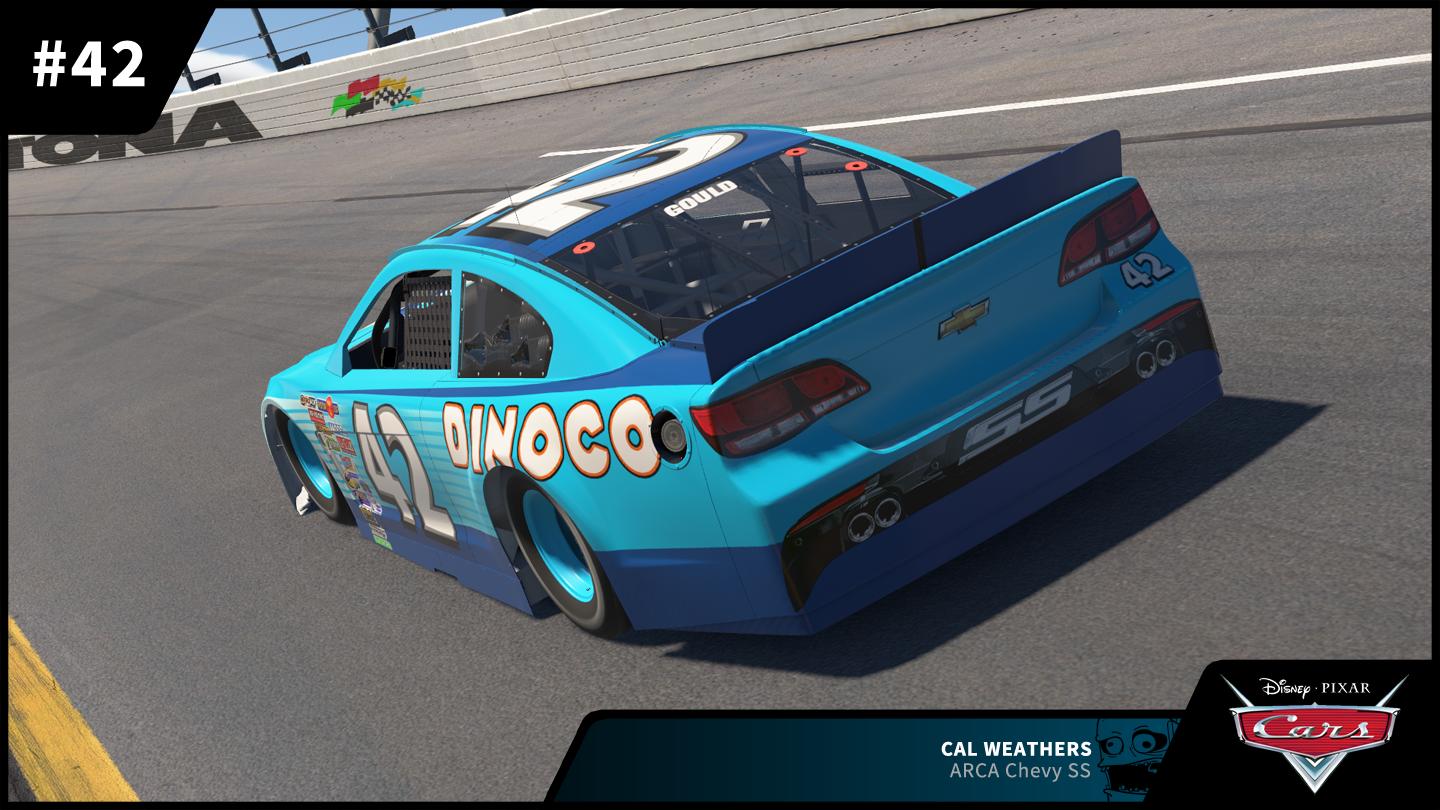 #42 Cal Weathers Dinoco Disney PIXAR Cars ARCA Chevy SS by Zack W Gould ...