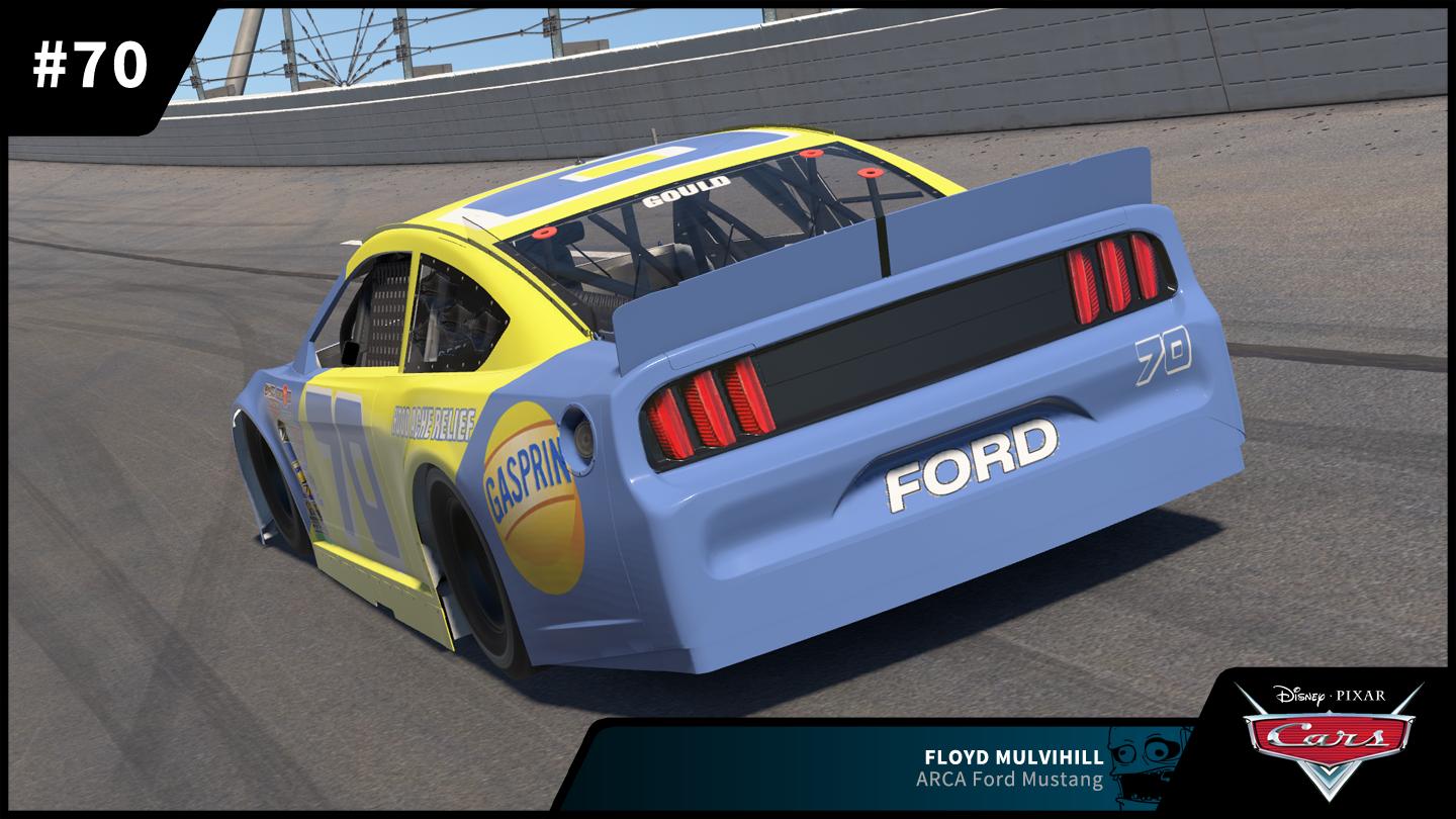 #70 Floyd Mulvihill Gasprin Disney PIXAR Cars ARCA Ford Mustang by Zack ...