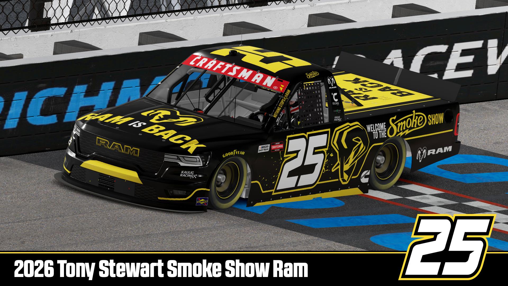 Tony Stewart 2026 Kaulig Free Agent Smoke Show Ram Truck #25 by DG ...