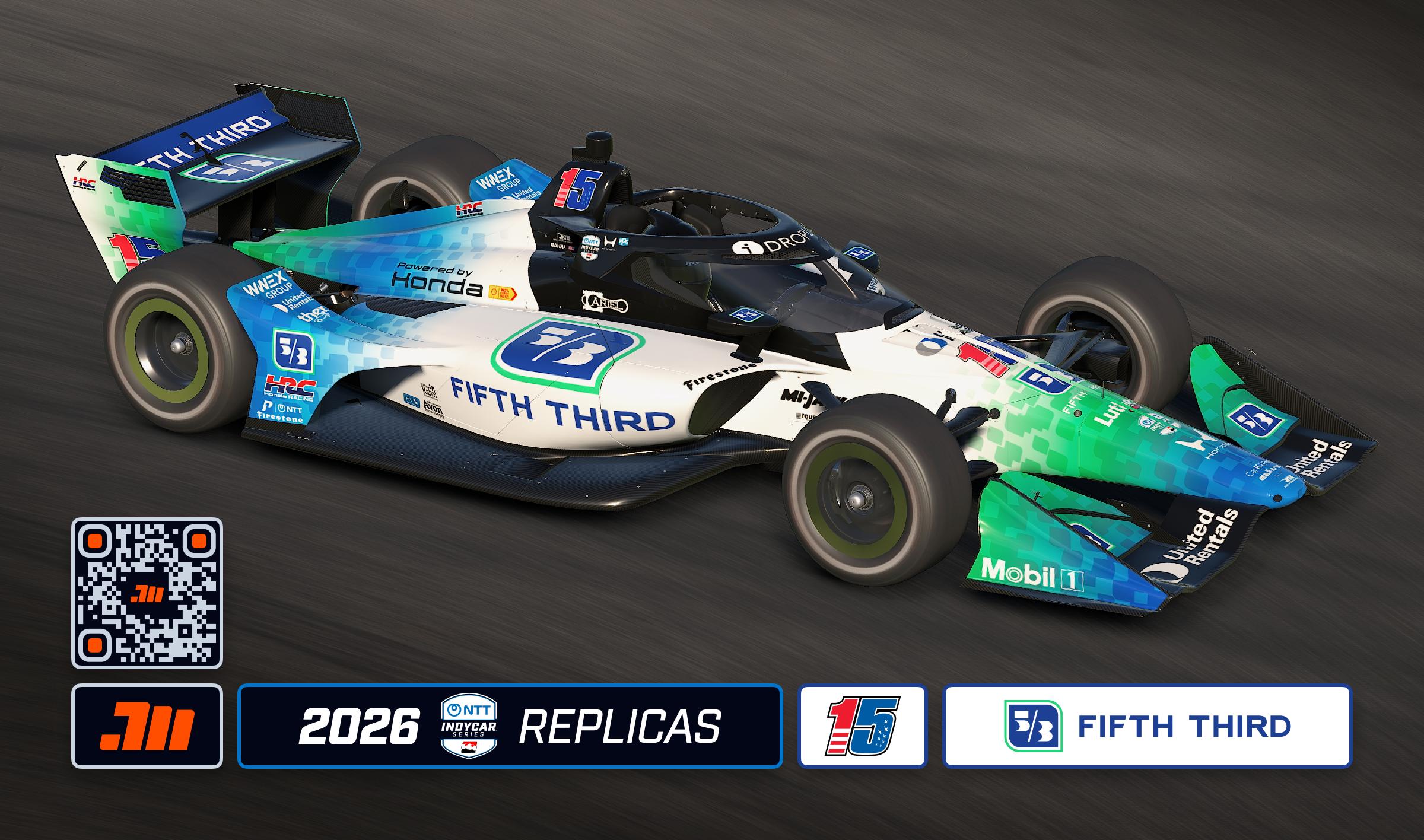 2026 Graham Rahal #15 Fifth Third Bank IndyCar with Custom Number by ...
