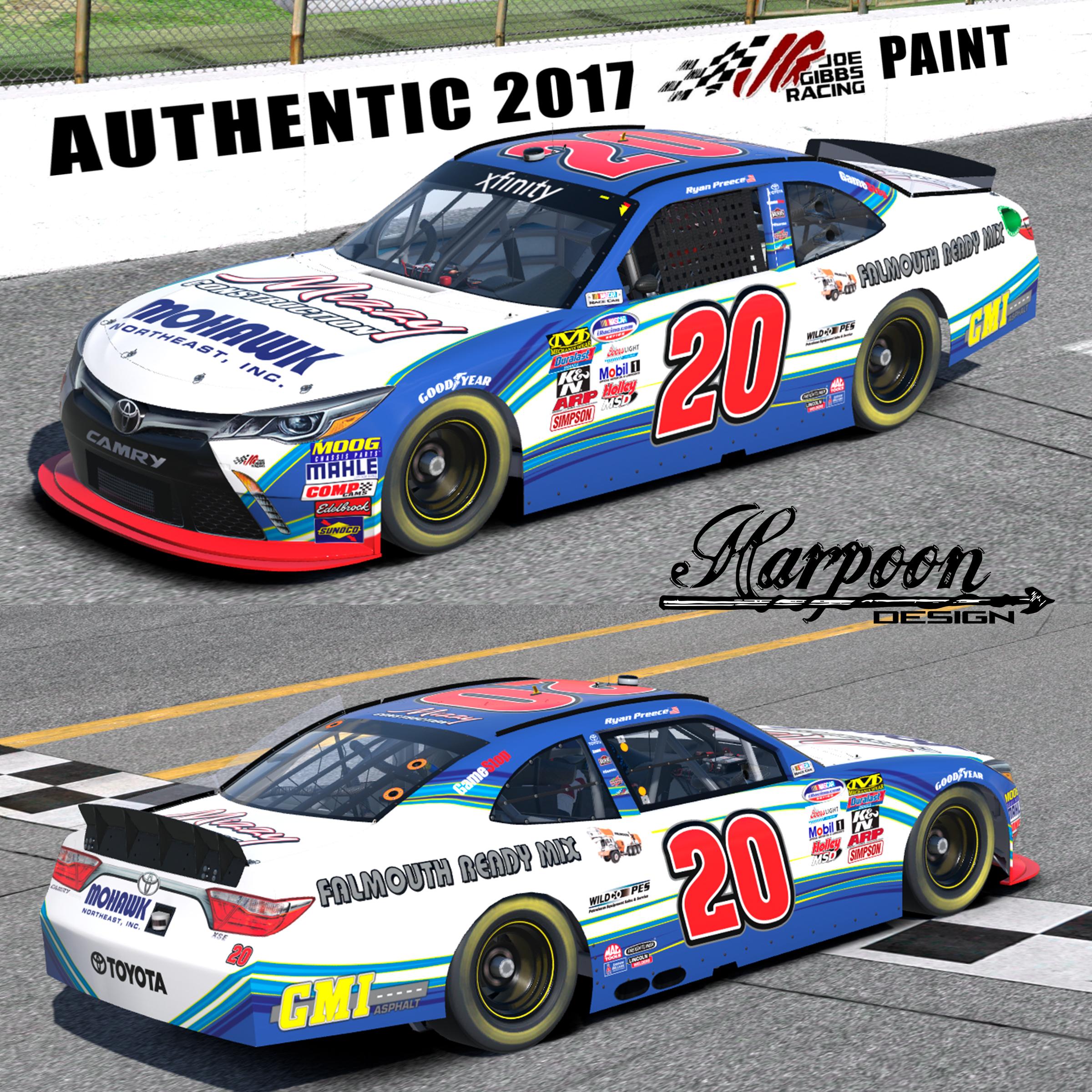 2017 JGR Authentic Ryan Preece Mizzy Mowhawk Camry by Brantley Roden ...