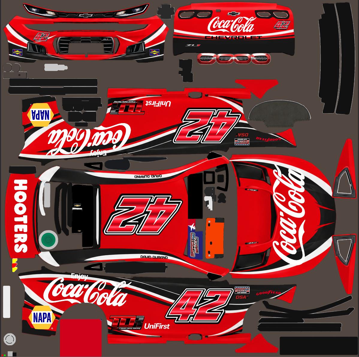 Coke 600 - David Durand - 42 by Travis Dally - Trading Paints