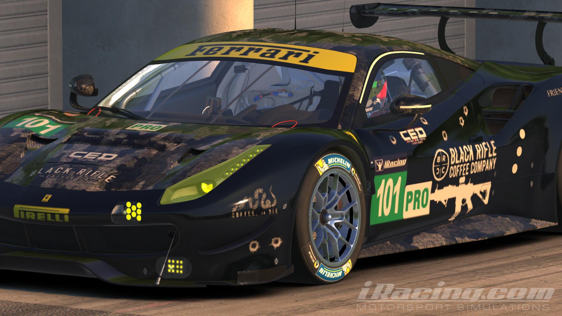 Black Rifle Coffee Co. Ferrari 488 GTE by Marshall W. - Trading Paints