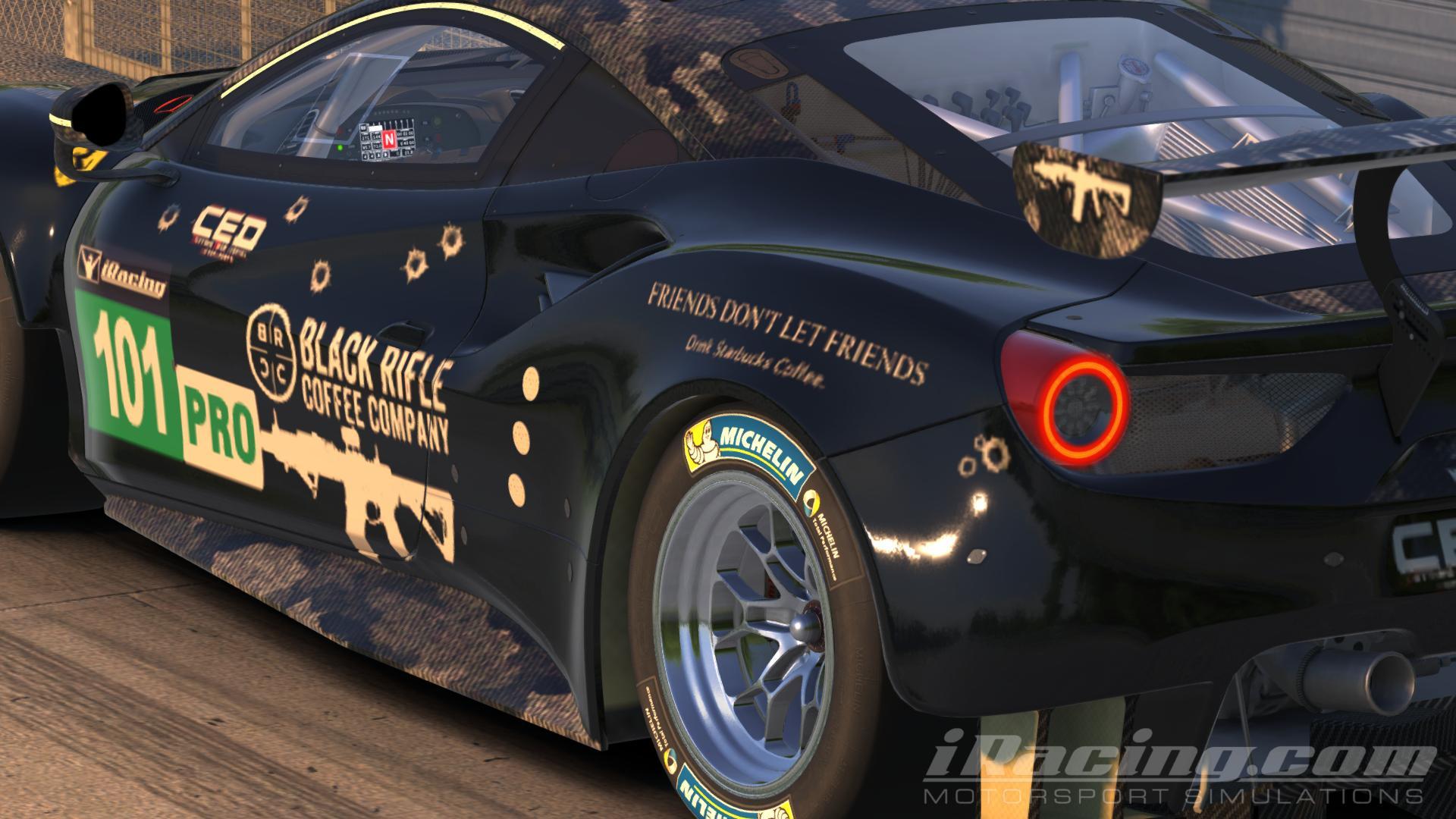 Black Rifle Coffee Co. Ferrari 488 GTE by Marshall W. - Trading Paints