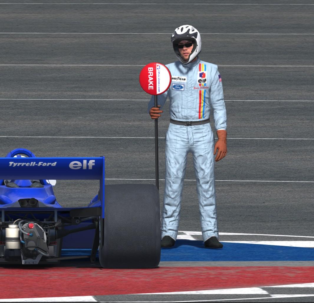 Team Tyrrell elf racing suit by Bruce Funderburg - Trading Paints