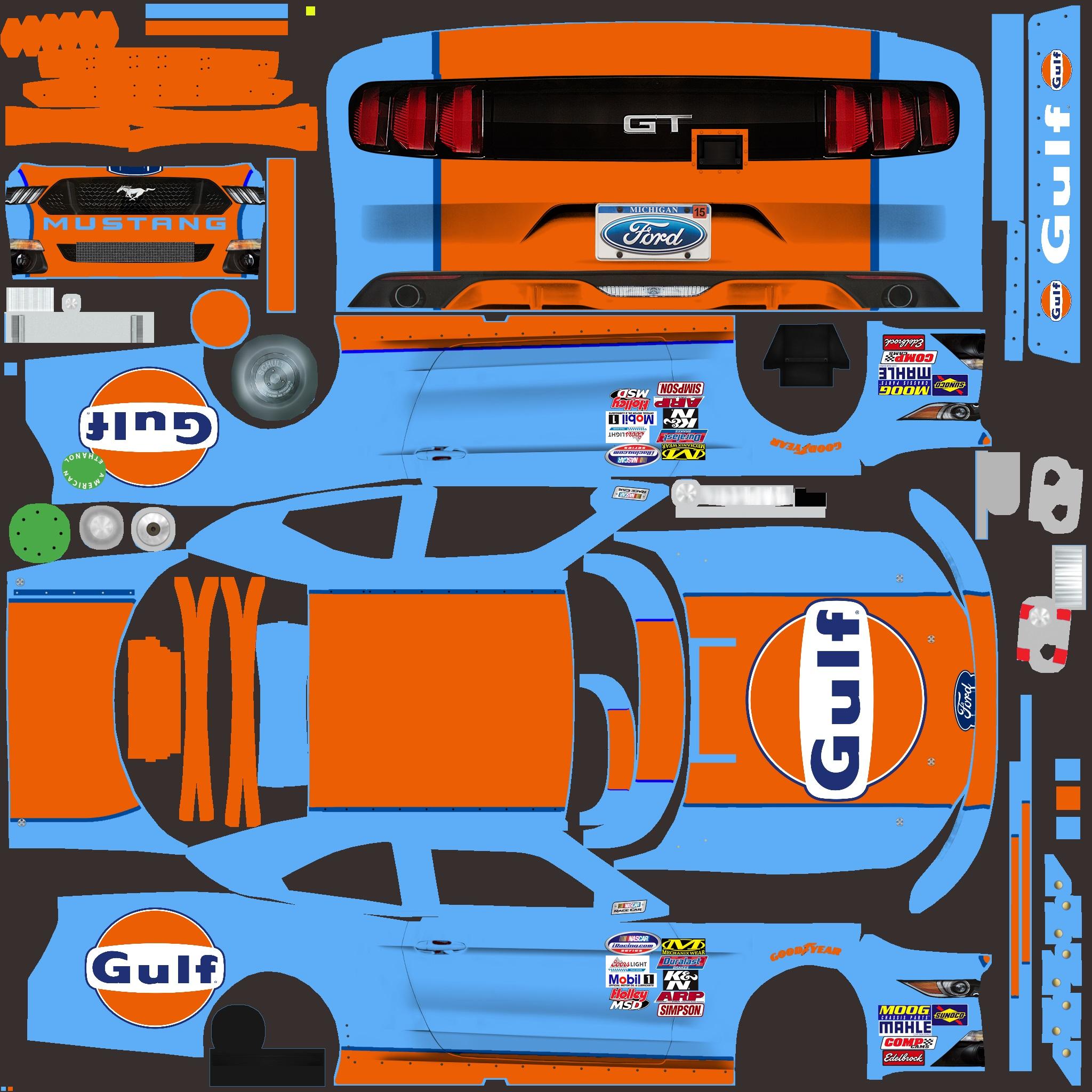 Gulf Retro Mustang by JW Salyers - Trading Paints