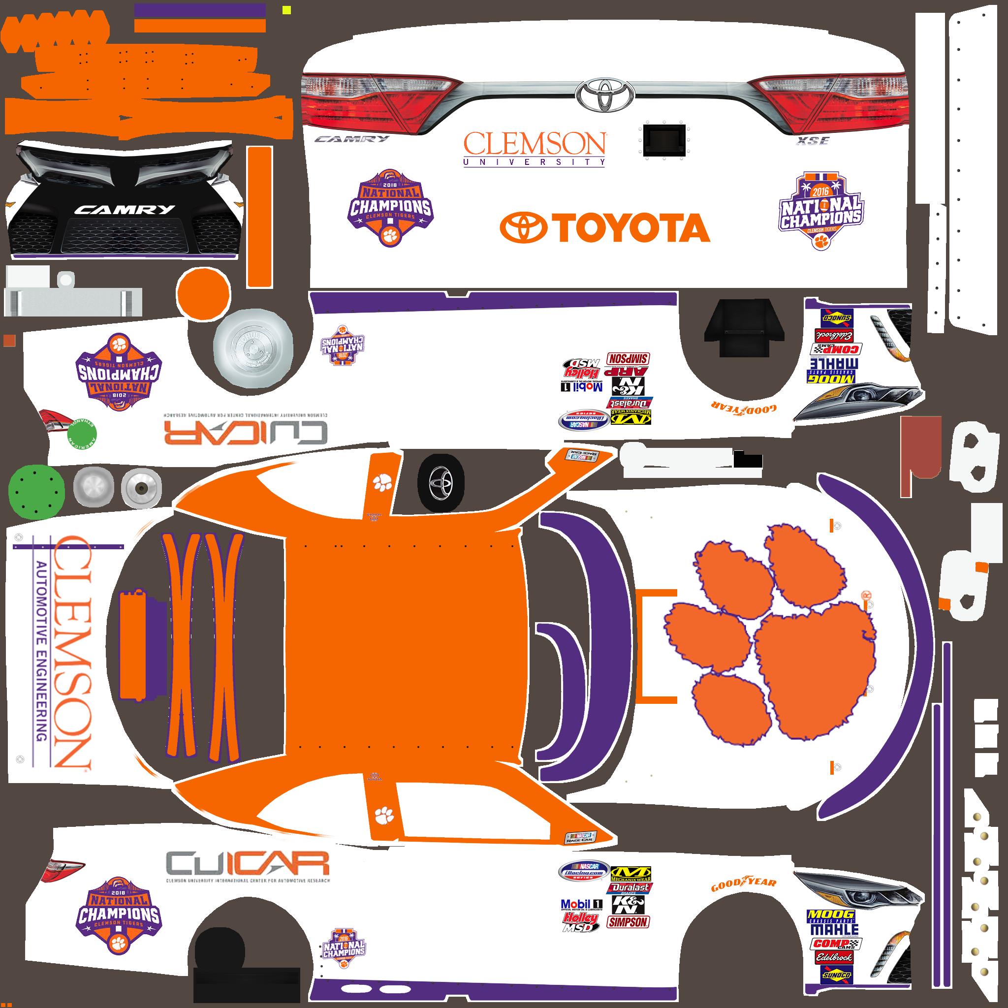 Clemson Tiger 2018 National Champions Toyota Camry Class B by Chip ...