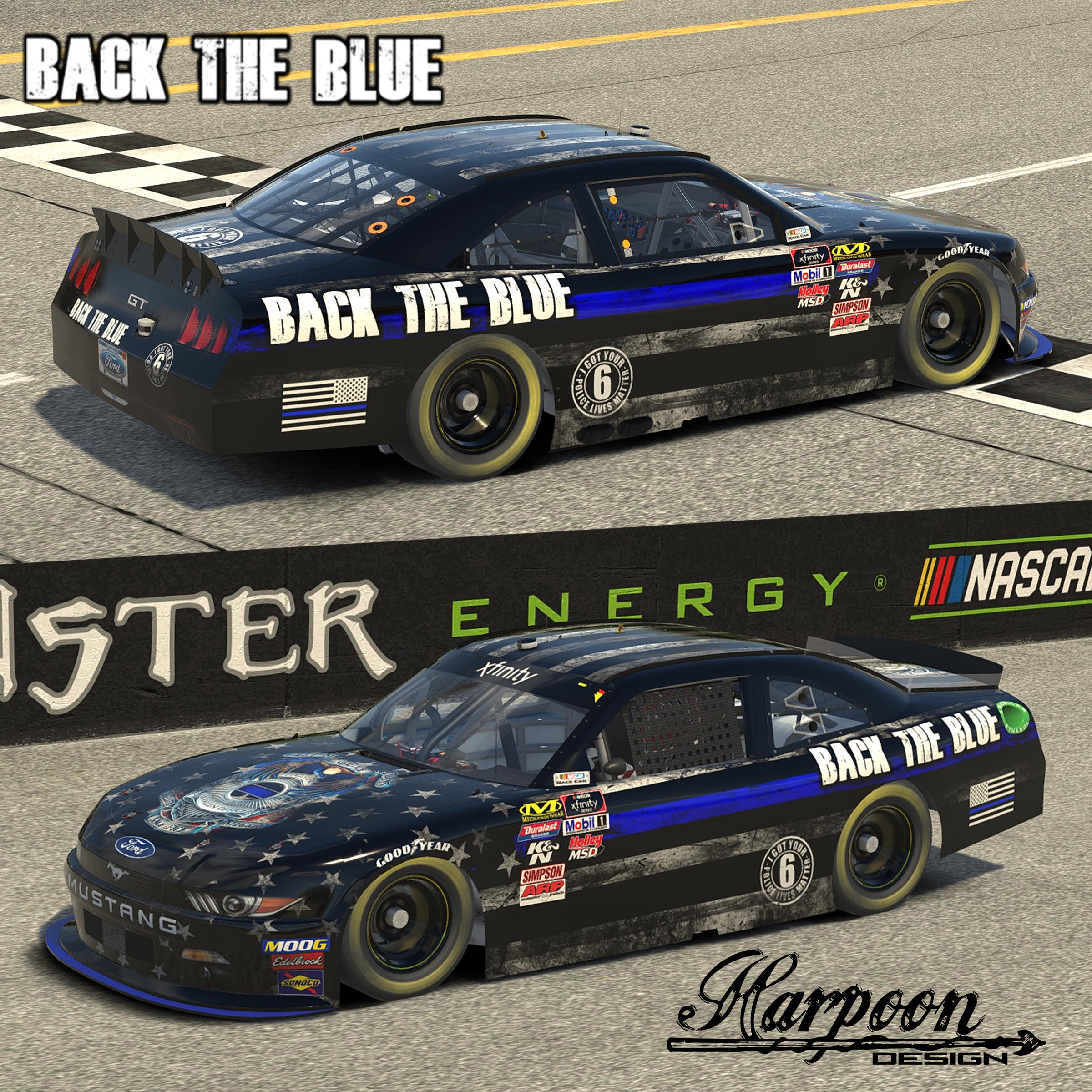 Back the Blue Xfinity Ford Mustang by Brantley Roden - Trading Paints