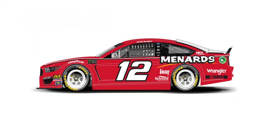 Ryan Blaney #12 Wrangler/Menards 2019 Monster Energy NASCAR Cup Series ...