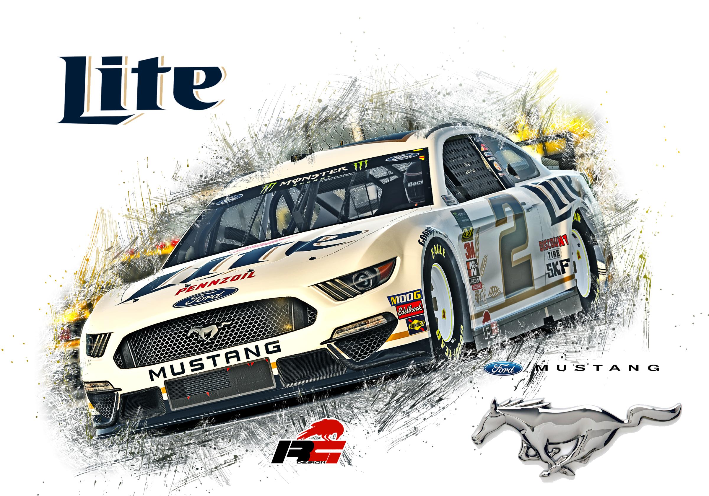 Miller Lite Ford Mustang Gen 6 2019 by Doyle Lowrance - Trading Paints