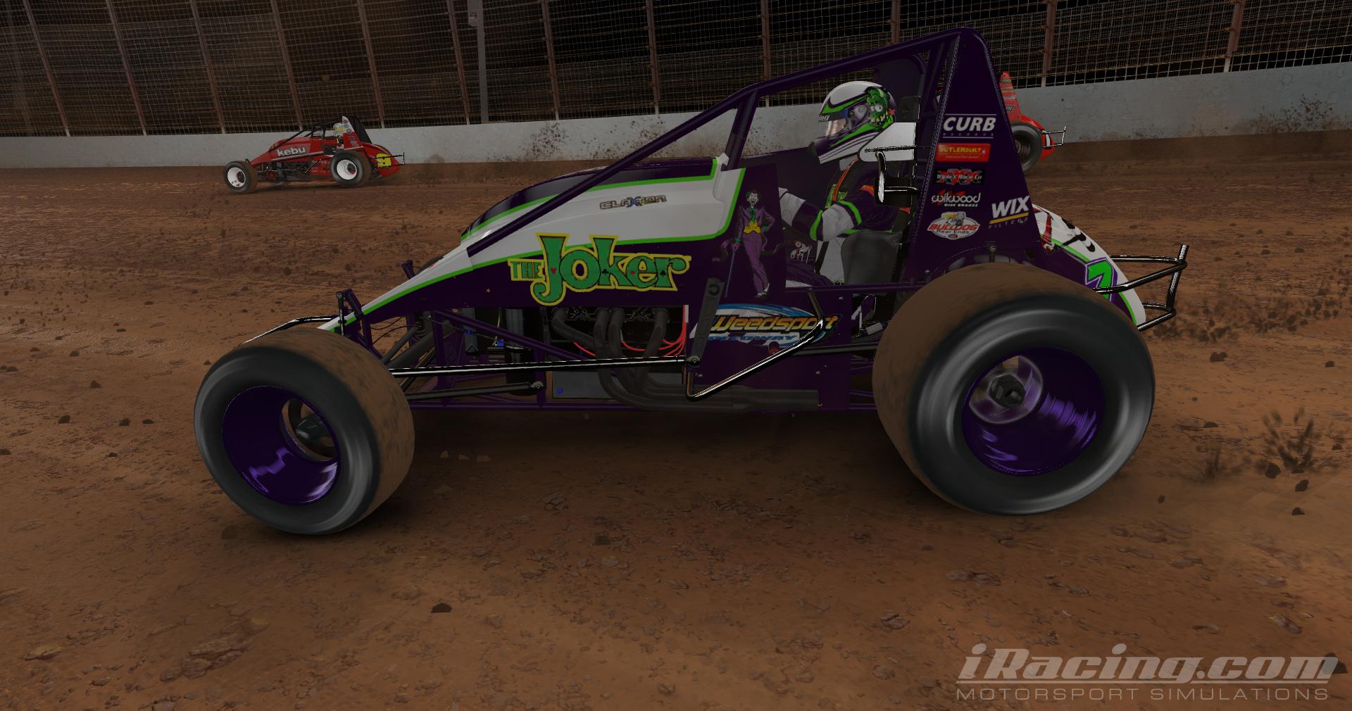 car 316103 DIRT Sprint Joker Wht Purp by Wally Reardon - Trading Paints