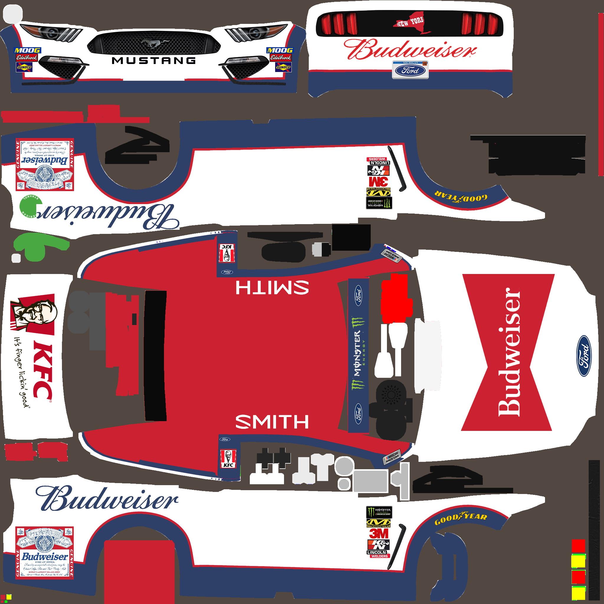 Tim Smith Bud Ford Mustang Gen 6 by Andrew Schroeder3 - Trading Paints