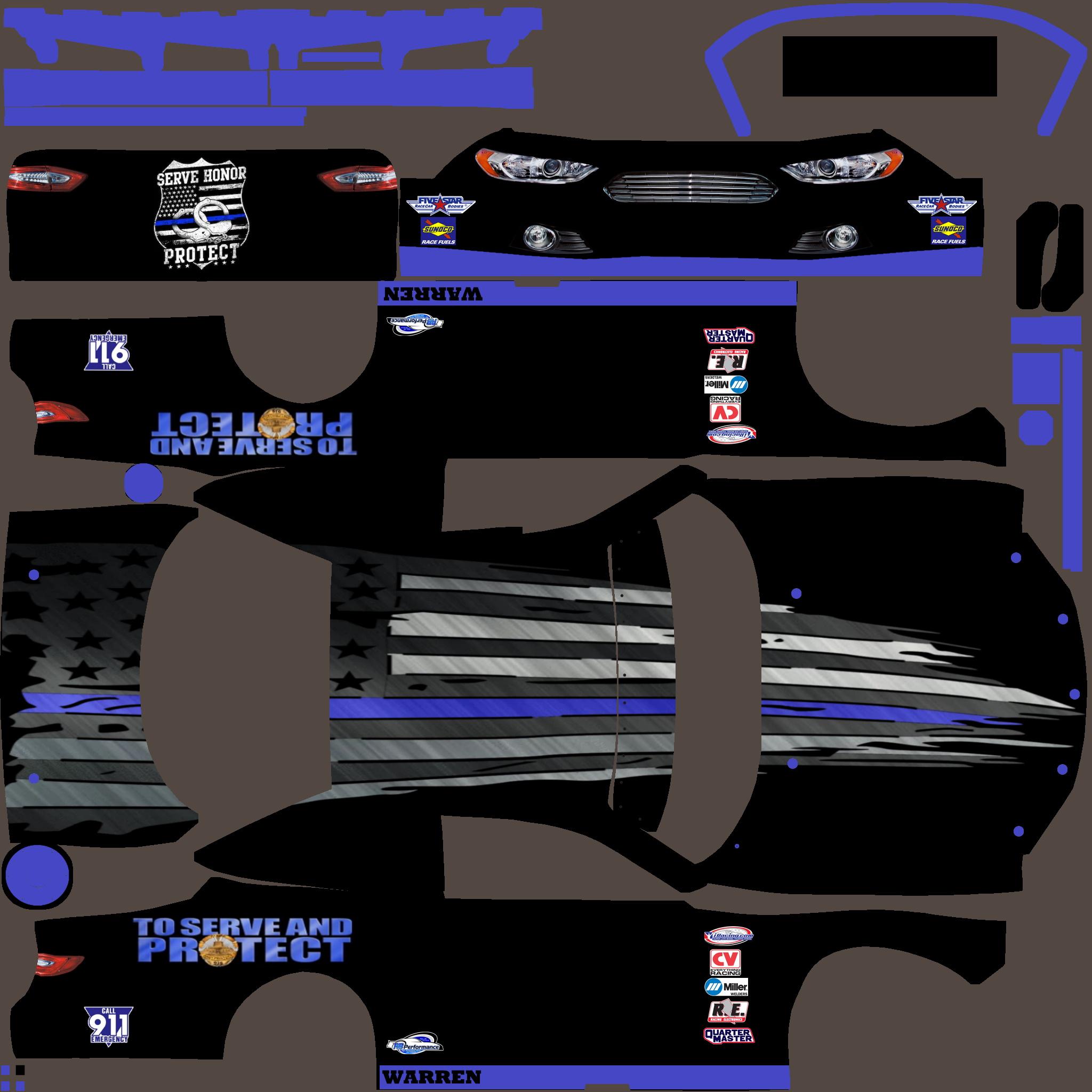 Super Late Model thin blue line by Shannon Warren - Trading Paints