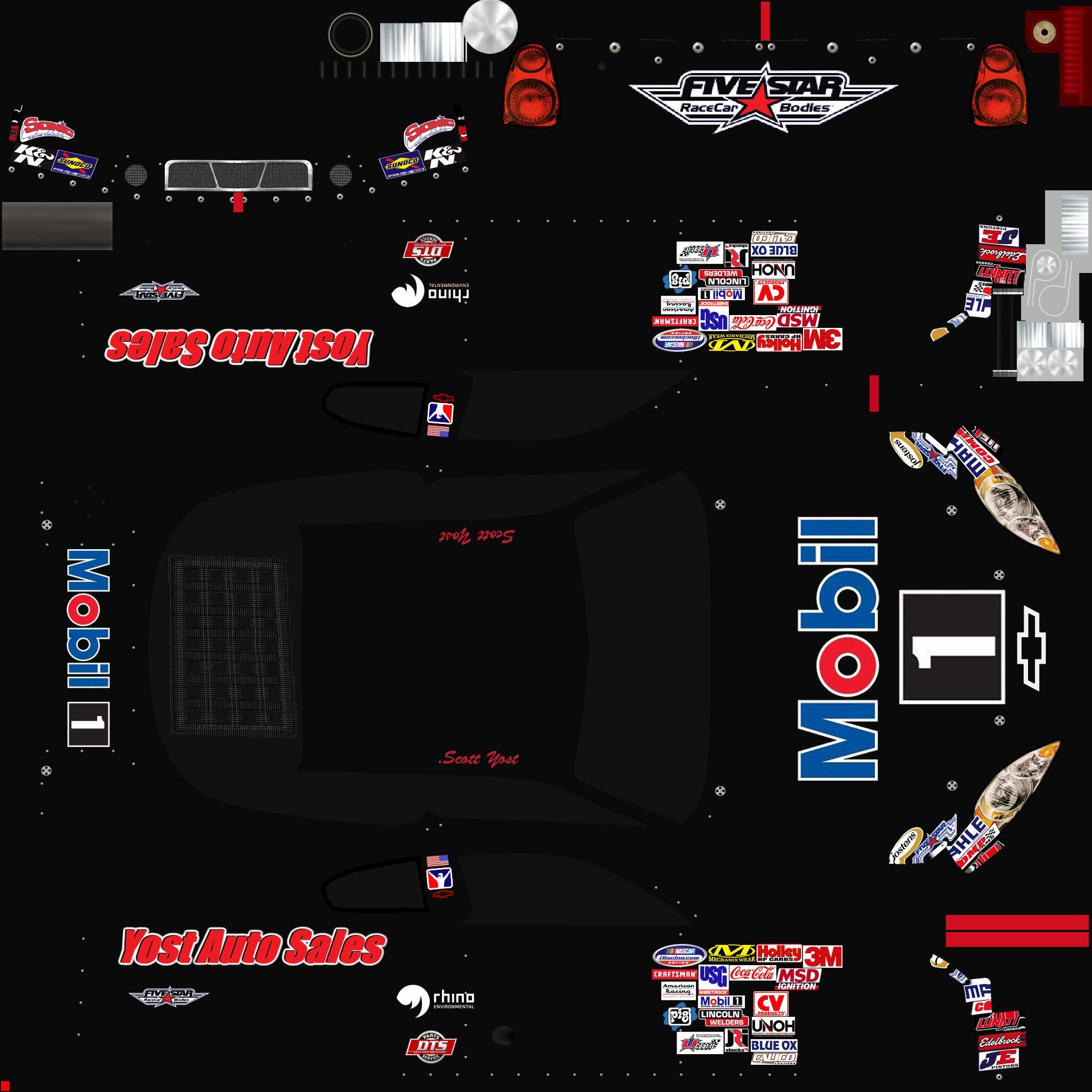 black Yost Late model Chevrolet SS by Mark B. - Trading Paints