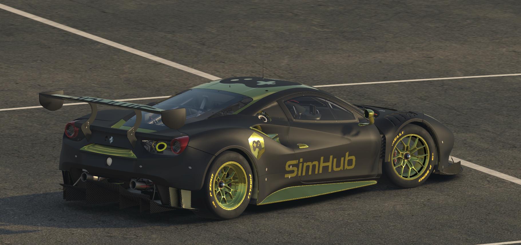 Ferrari 488 GT3 - SimHub - Black and Gold by Romain Rob - Trading Paints