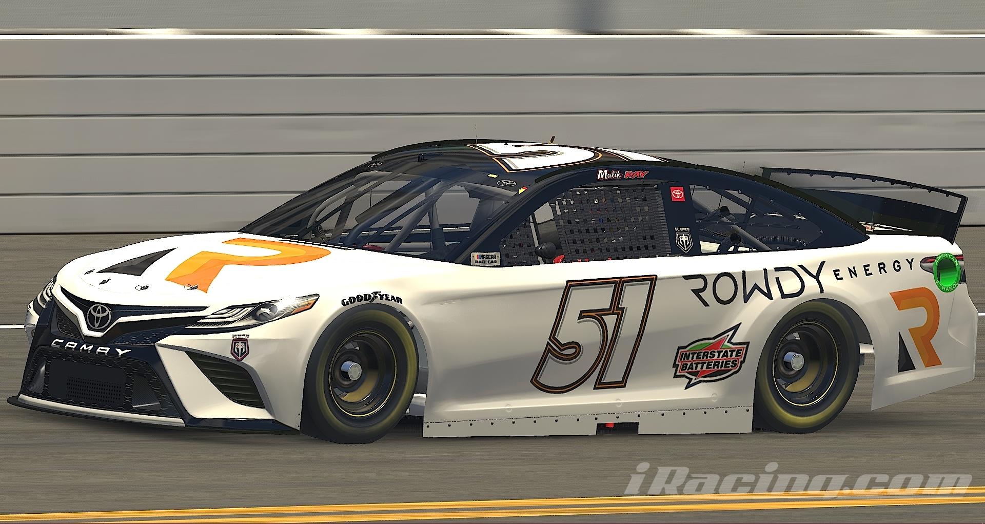 Malik Ray #51 Rowdy Energy Orange by Brian C Mullin - Trading Paints