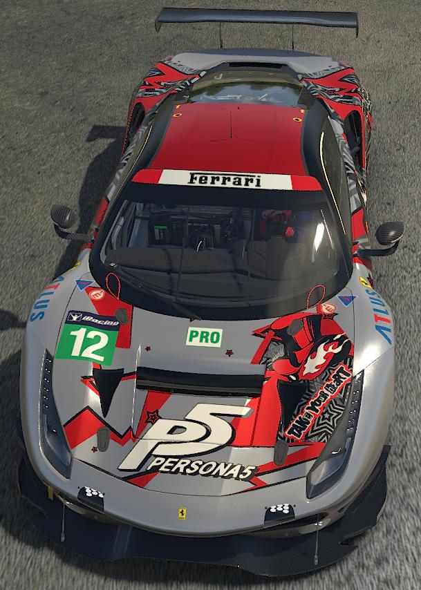 Persona 5 Ferrari 488 GTE by Brandon Dollar - Trading Paints
