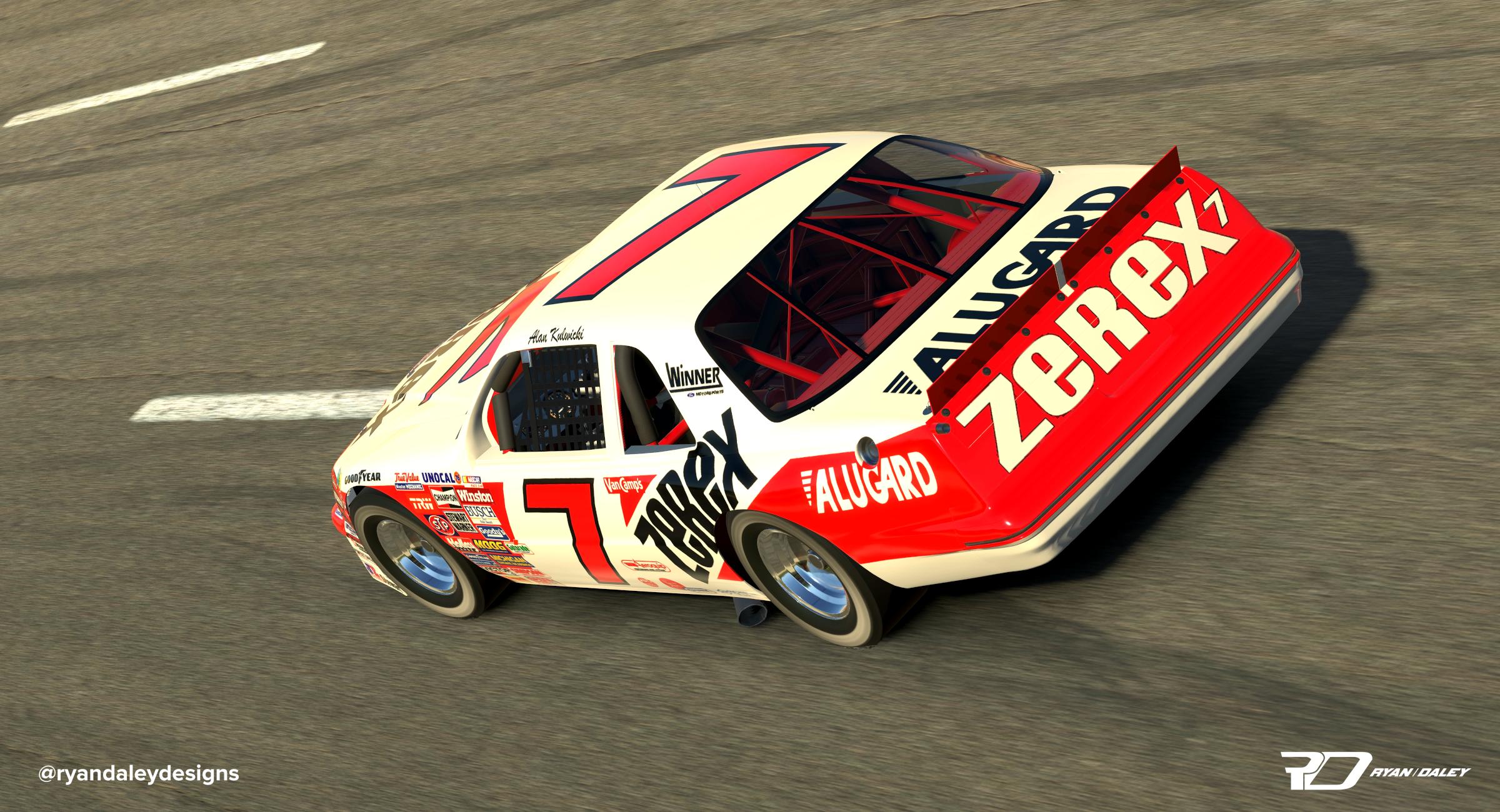 1987 #7 Alan Kulwicki Zerex Thunderbird With Numbers by Ryan Daley ...