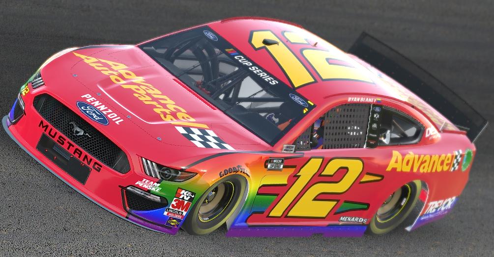 No Number Ryan Blaney #12 Pride Ford Mustang by Benjamin Fanning ...