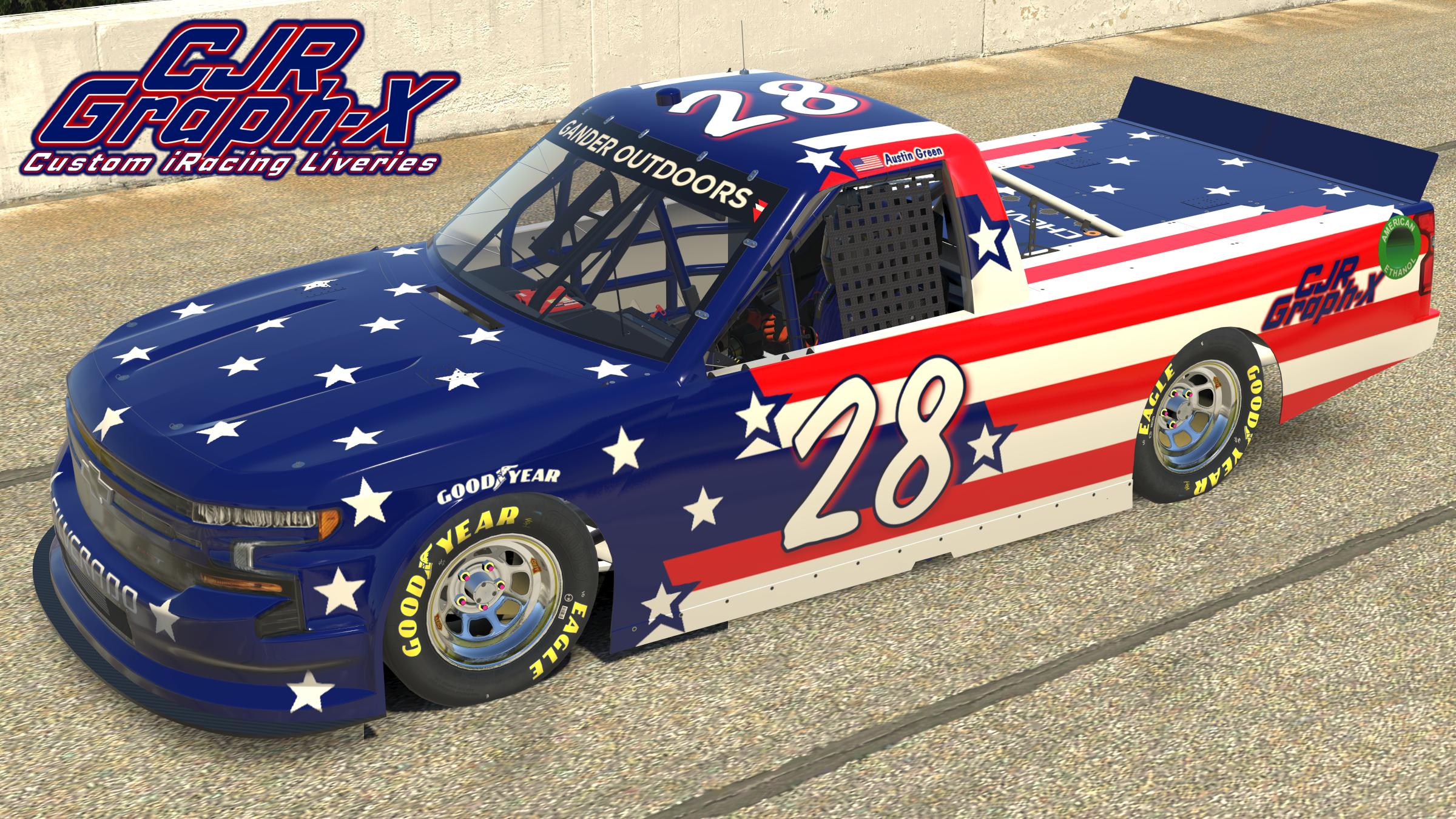 Stars and Stripes Chevy Silverado Truck (Custom Number) by Corey ...
