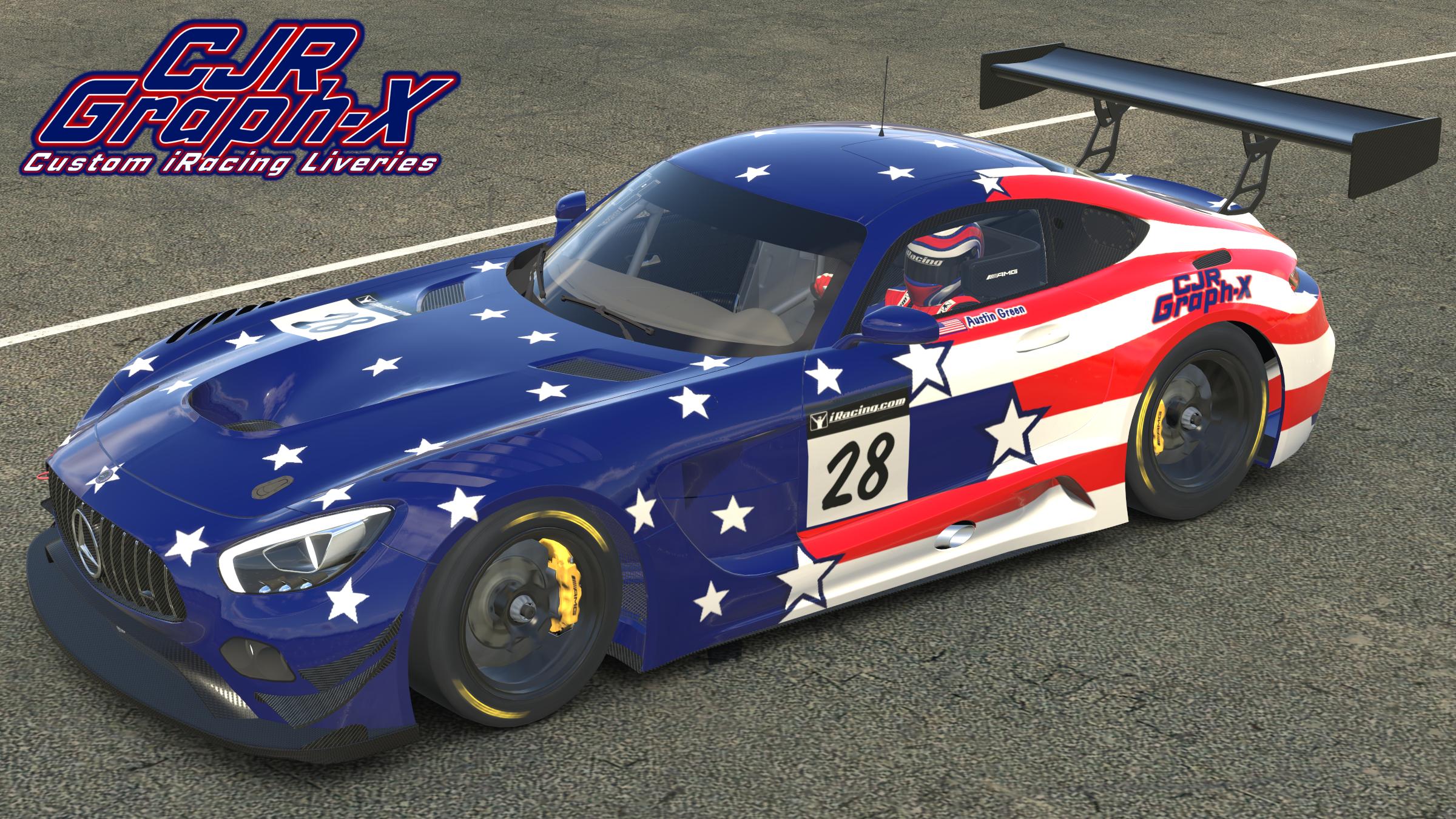 Stars and Stripes Mercedes AMG GT3 (Custom Number) by Corey Rutherford ...