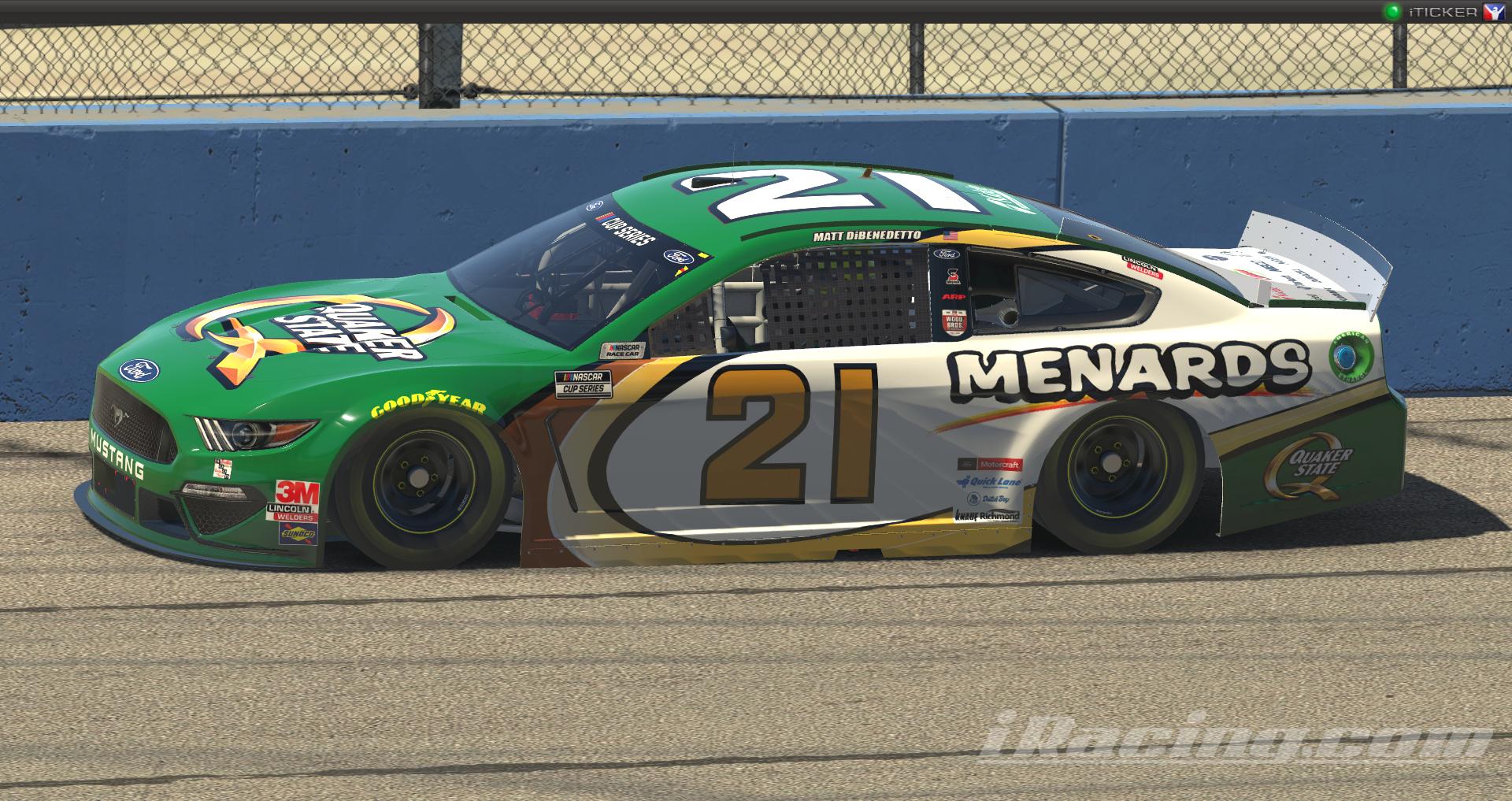 Matt Dibenedetto #21 Quaker State/Menards 2020 NASCAR Cup Series by ...
