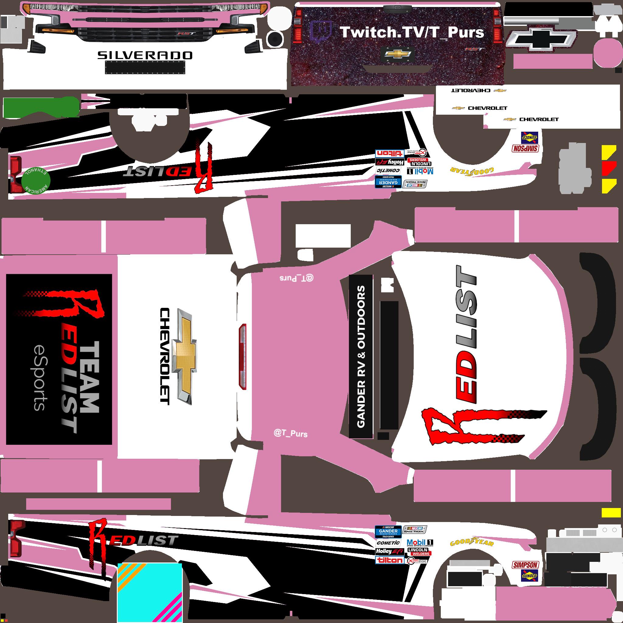 Team RedList Silverado Pink for a Cure by Tyler Pursley - Trading Paints