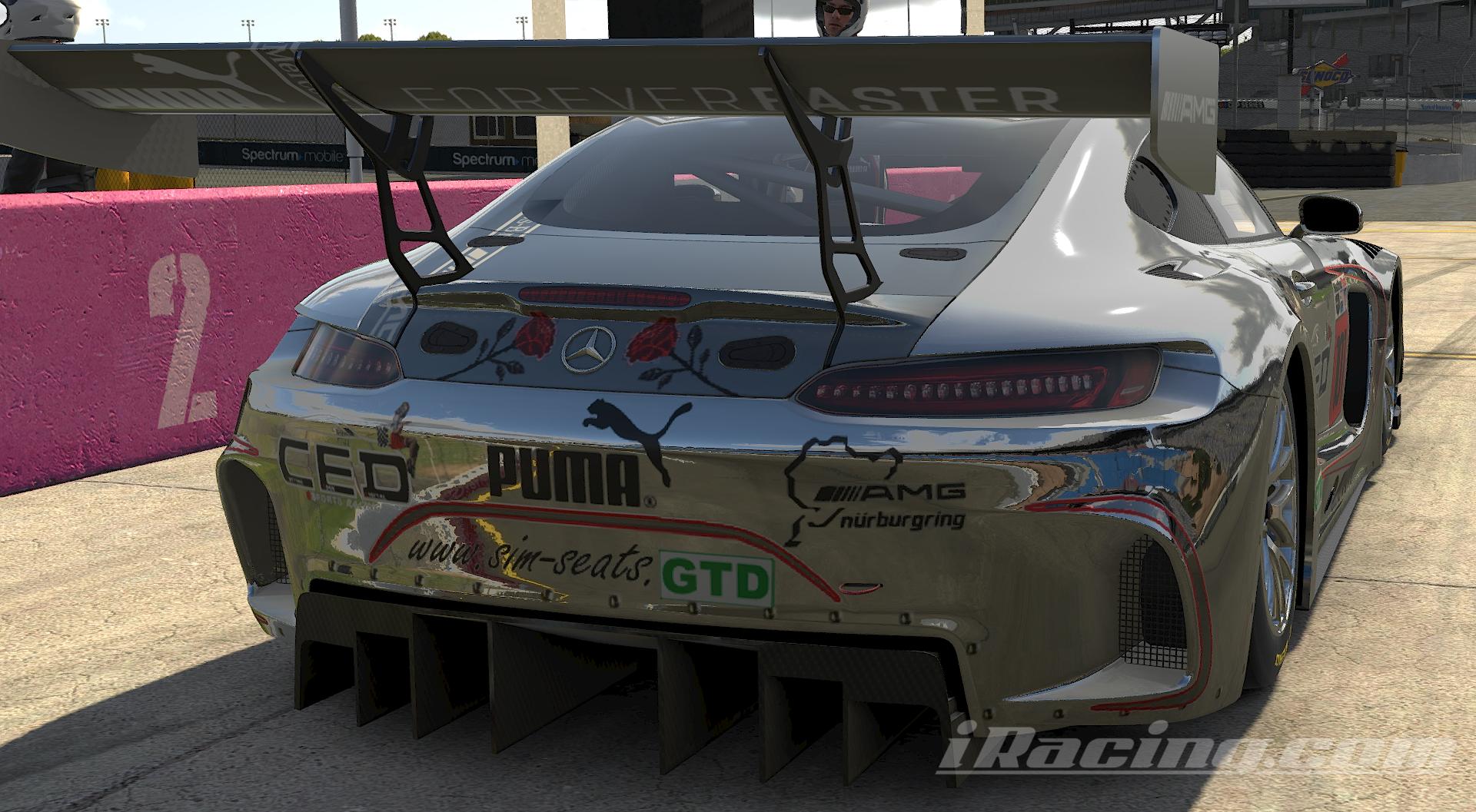 Chrome & Gunmetal Red Rose Edition AMG GT3 by Marshall W. - Trading Paints