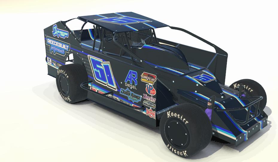 Troy Cook Dirt modified in Black by Corey Reece - Trading Paints